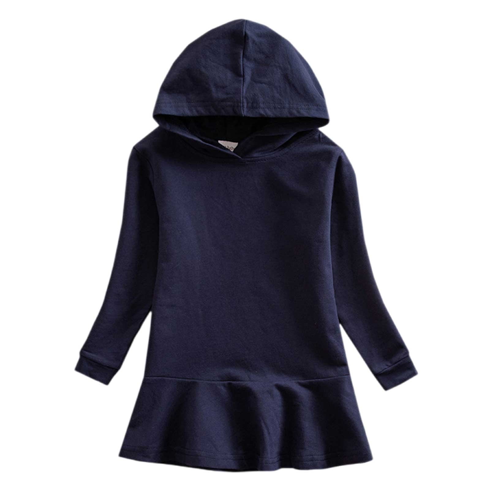 XXWXYD Girls Hooded Sweater Dress Casual Western Style Spring Autumn ...