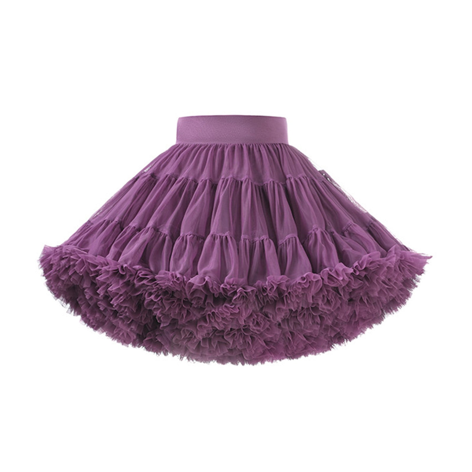 XXWXYD Girls Pleated Tu𝗍u Skirt Multi Layer Fluff𝗒 Tulle Ballet ...