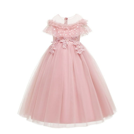XXWXYD Girls Princess Dress Tulle Mesh Sleeveless Flower Embroidery ...