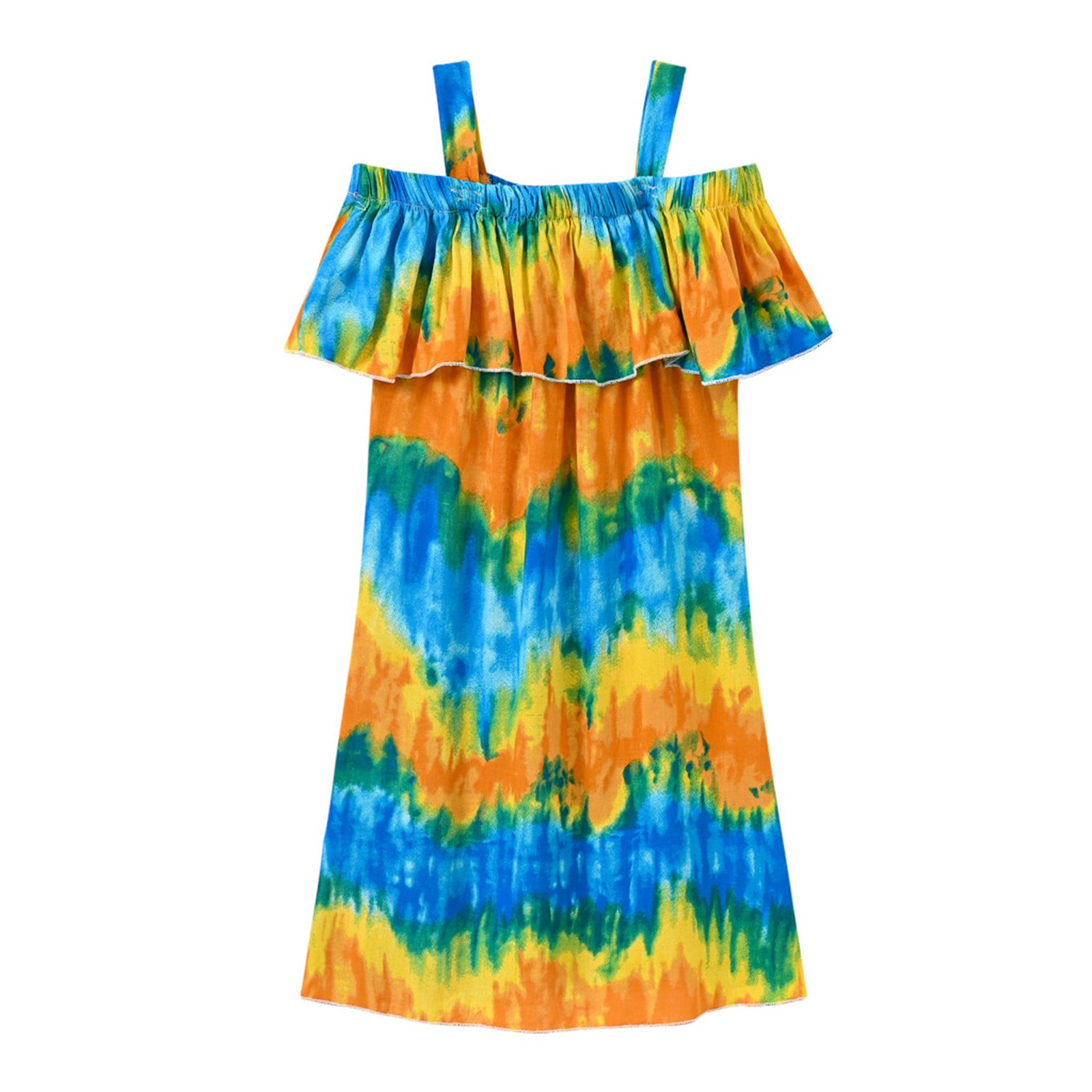 XXWXYD Girls Summer Holiday 𝖥loral Dress One Shoulder Suspender ...