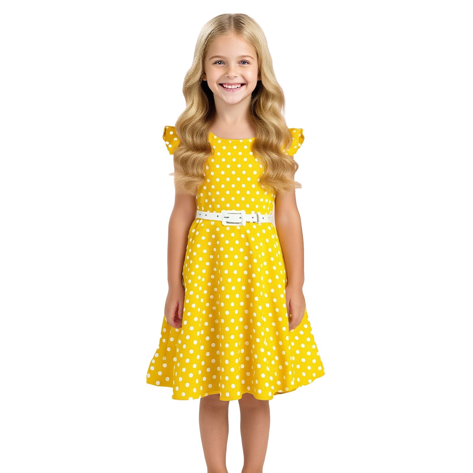 XXWXYD Kids 1950s Dresses Girls Vintag𝖾 50s Style PolkaDot Retro ...