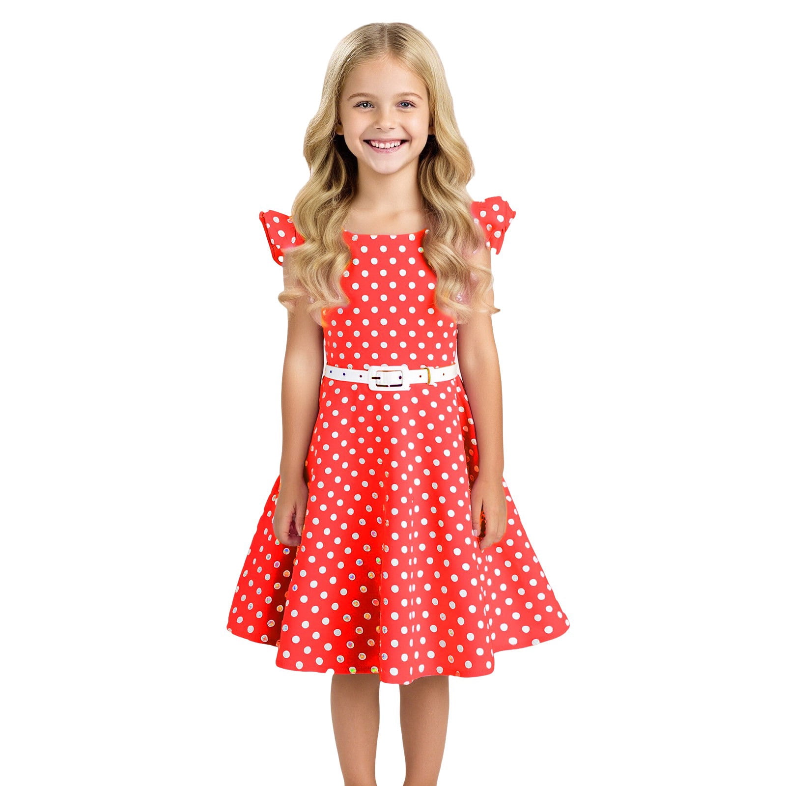 XXWXYD Kids 1950s Dresses Girls Vintag𝖾 50s Style PolkaDot Retro ...