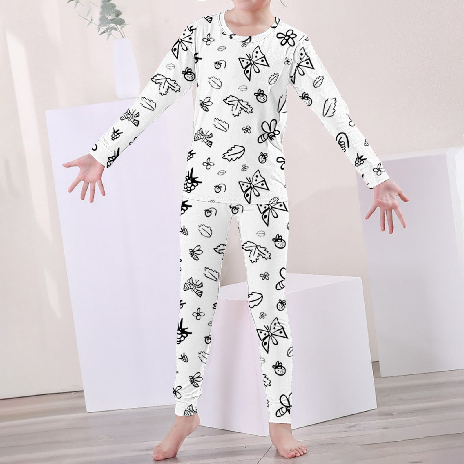 XXWXYD Kids DIY Hand Painted Coloring Pajamas Set for Boys and Girls ...