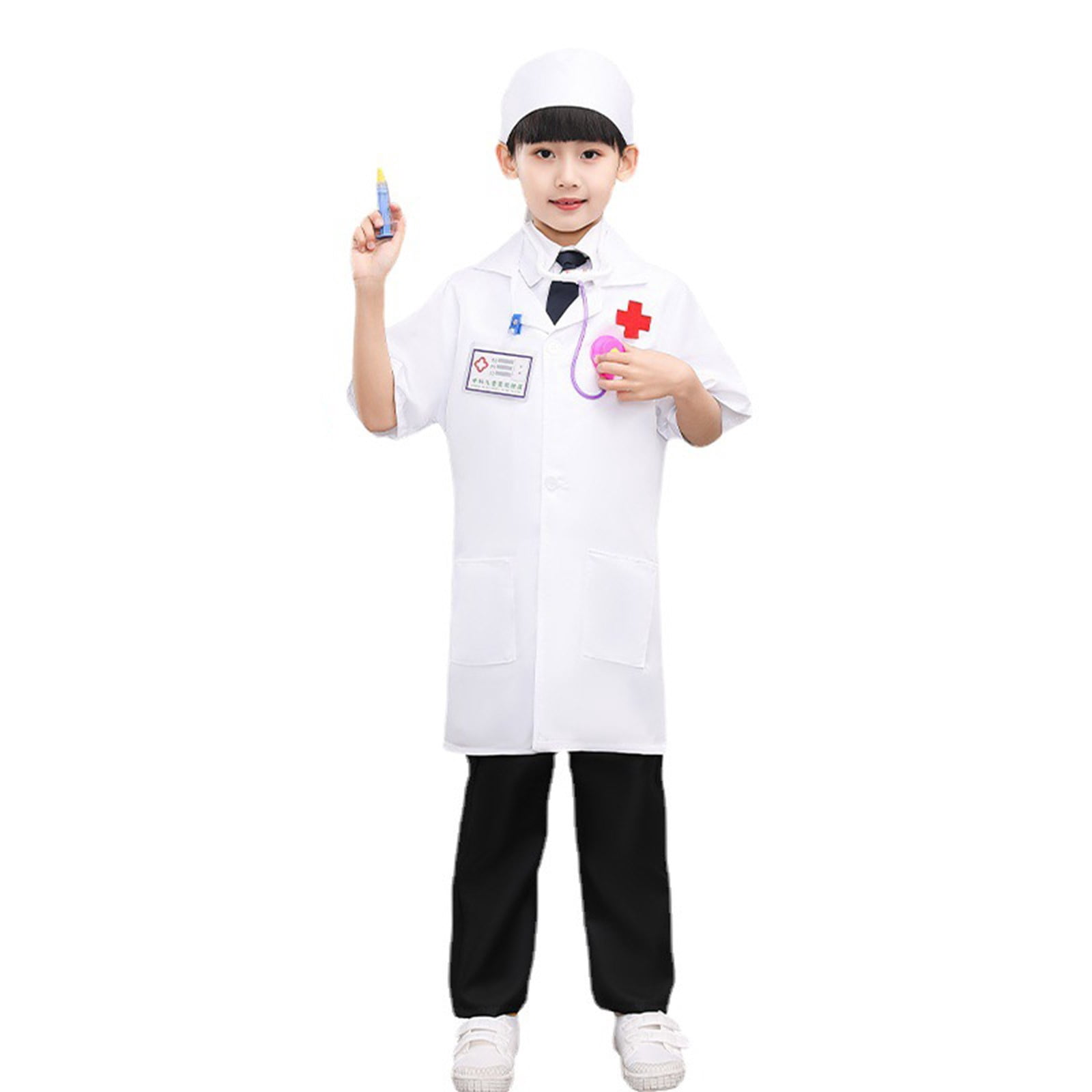 XXWXYD Kids Doctor Costume Lab Coat with Stethosco𝗉e Role Play ...