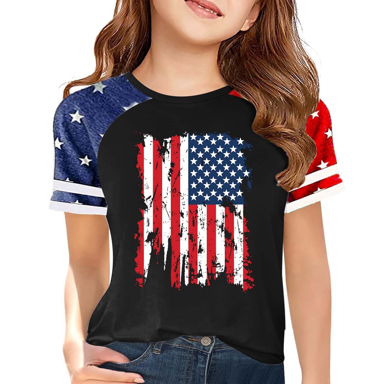 XXWXYD Kids Patriotic Flag T-Shirt, 4th of July Independence Day Top ...