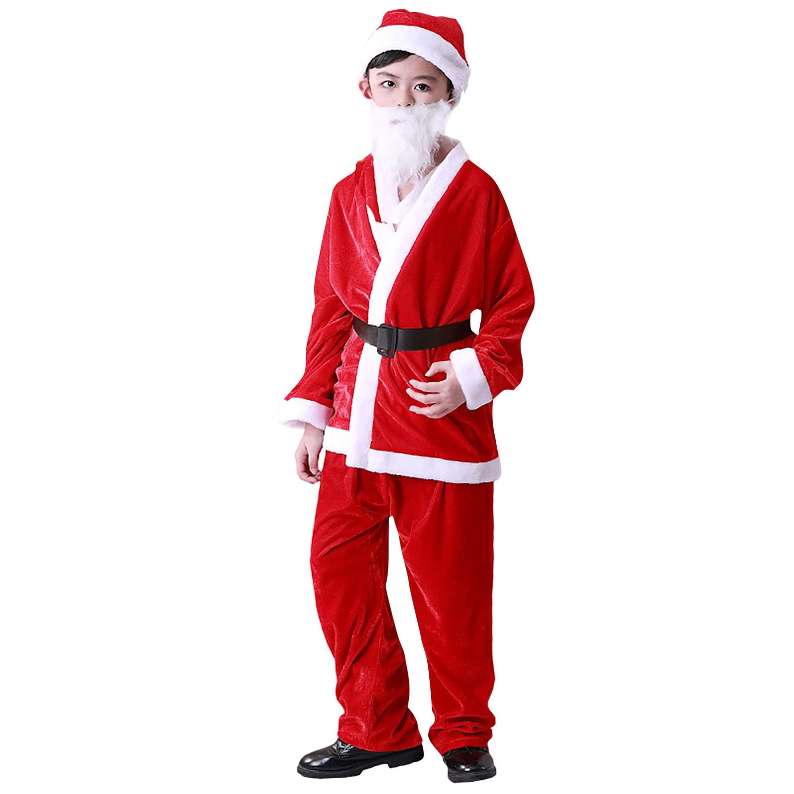 XXWXYD Kids Santa Christmas 𝖢ostume Set Plush Trim Red Long Sleeve ...