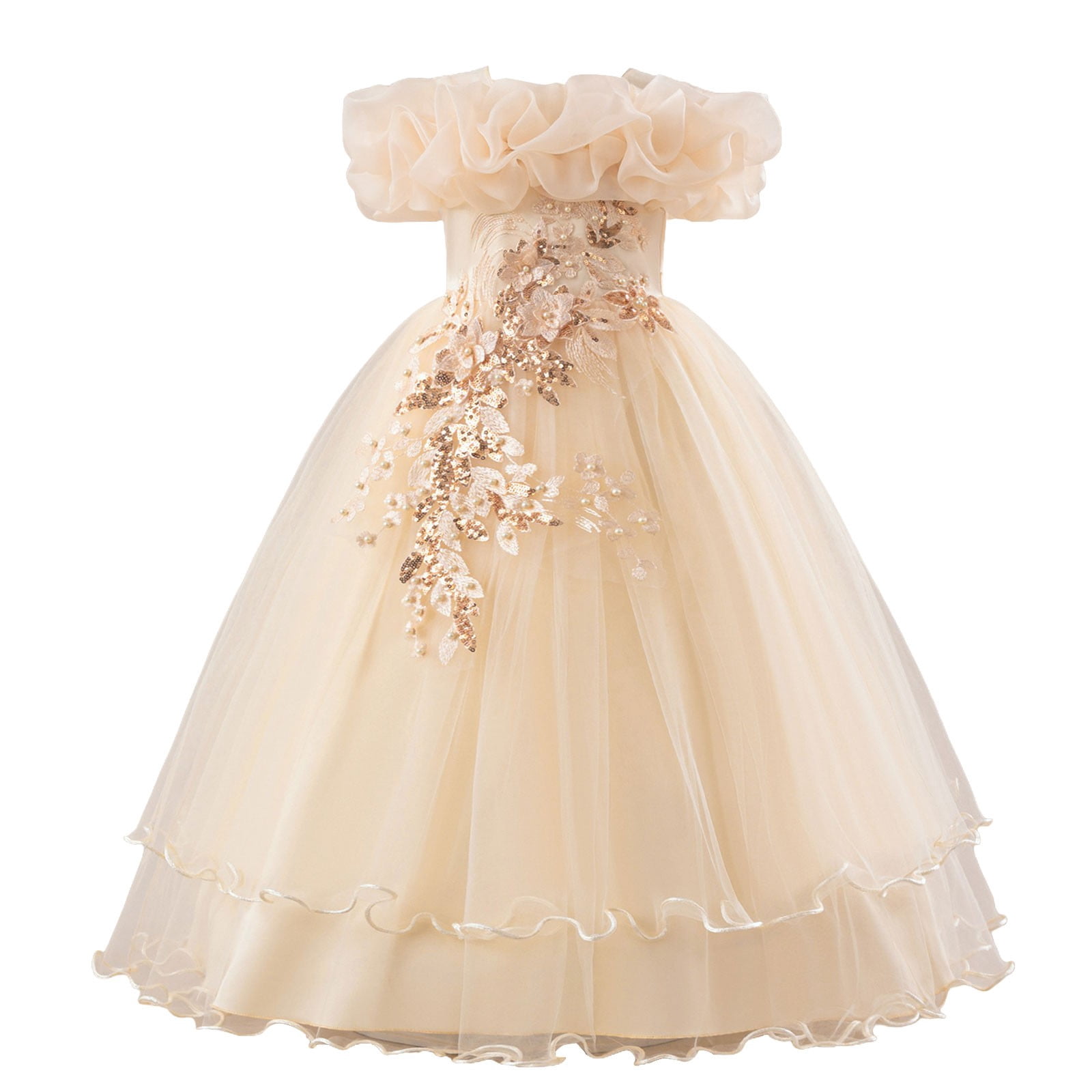 XXWXYD A Line Sequins Sparkly Flower Girl Dresses Wedding Bridesmaid ...