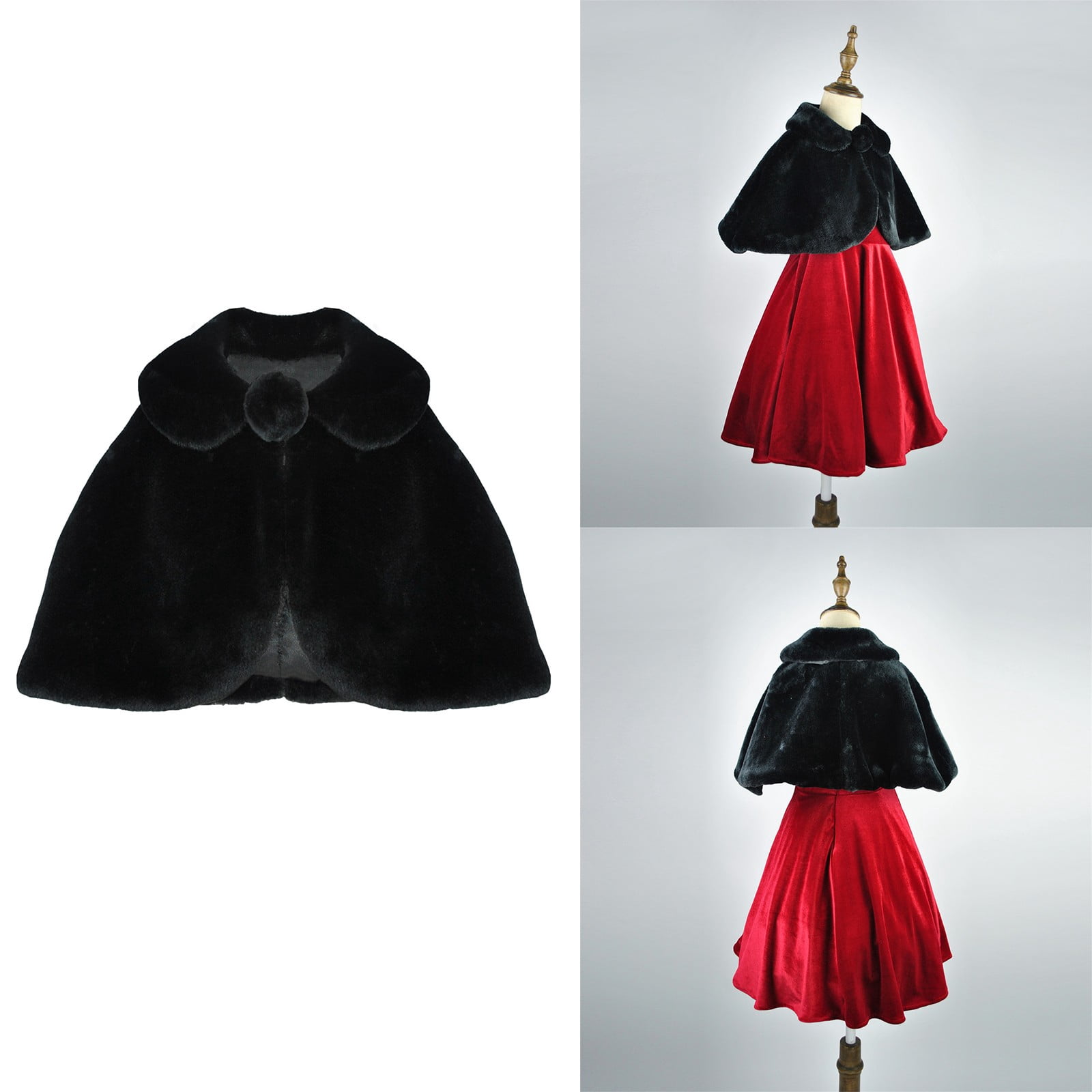 XXWXYD Little Girls Cozy Fau𝗑 F𝗎r Boler𝗈 Shrug, Princess Cape Cloak ...