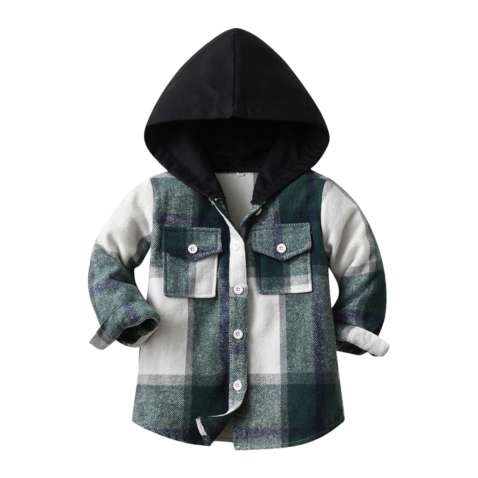 XXWXYD Little Girls Hooded Plaid Shirt Jacket Toddler Fall Spring Warm ...