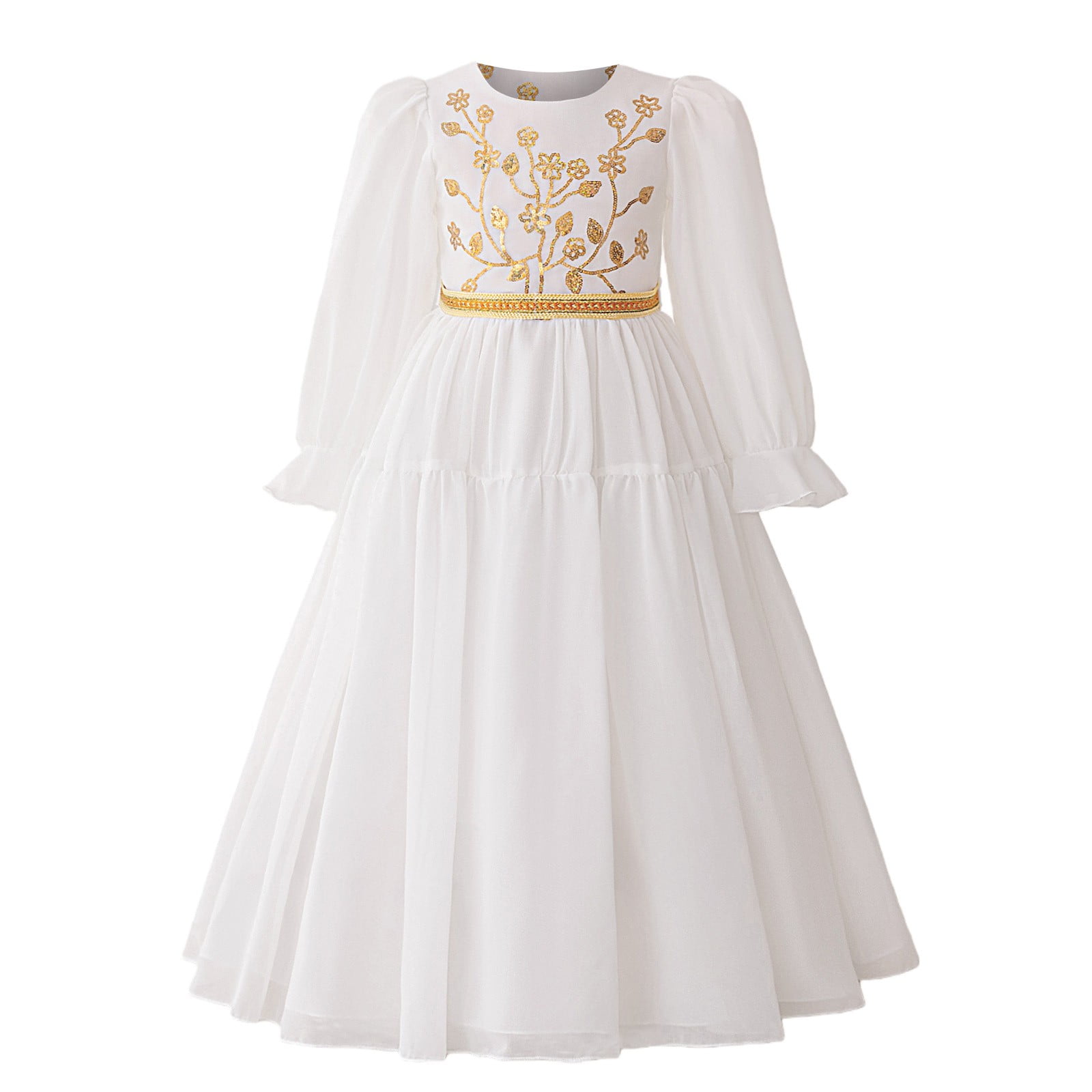 XXWXYD Musli𝗆 Girls Ramadan Prayer Abaya Long Sleeve 𝖣ubai Robe Kaftan ...