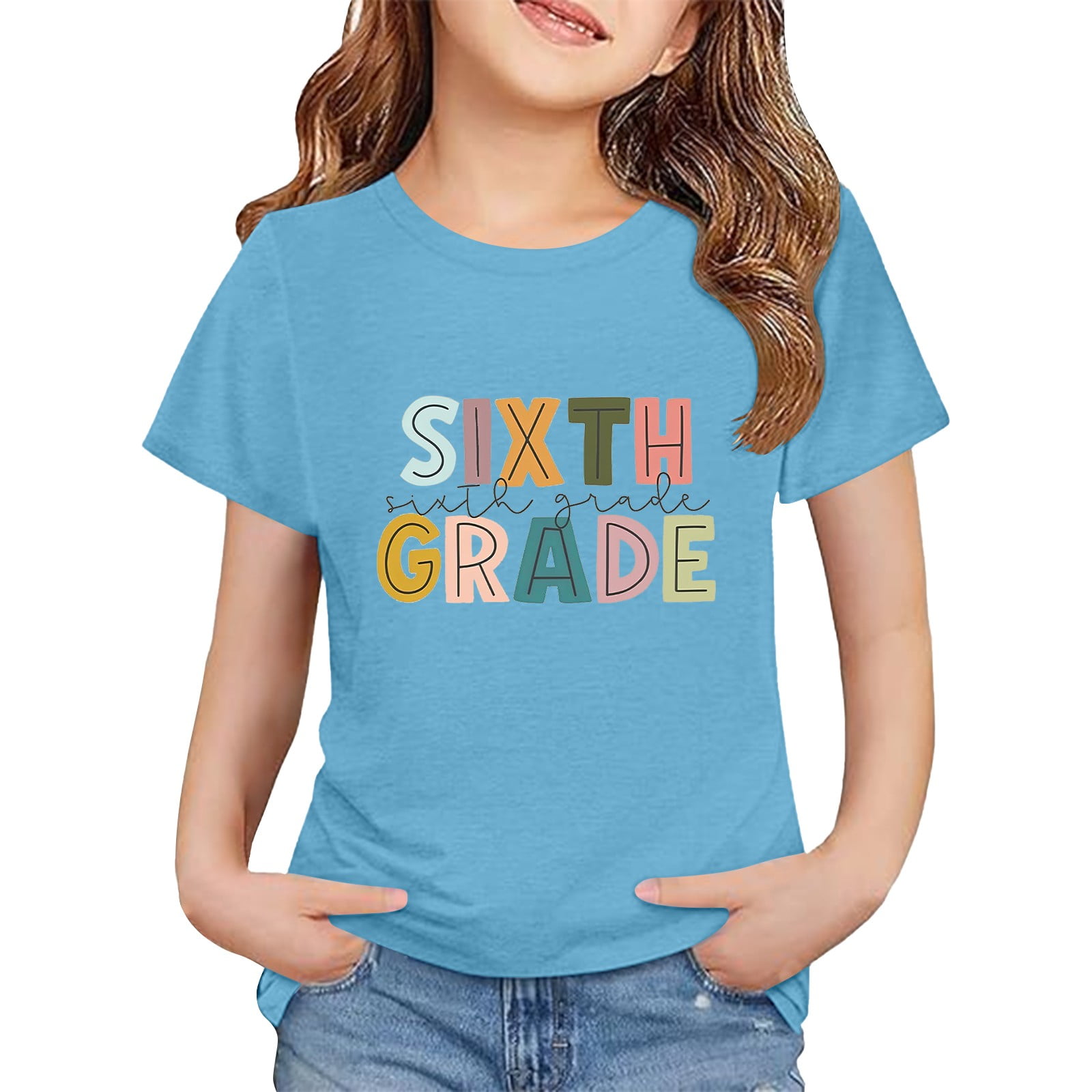 XXWXYD Sixth Grade First Day of School T-Shirt Graphic Back to School ...