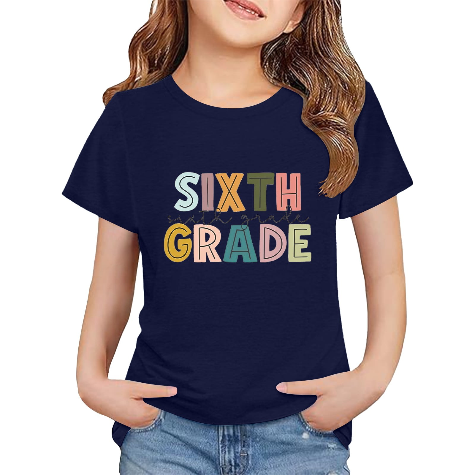 XXWXYD Sixth Grade First Day of School T-Shirt Graphic Back to School ...