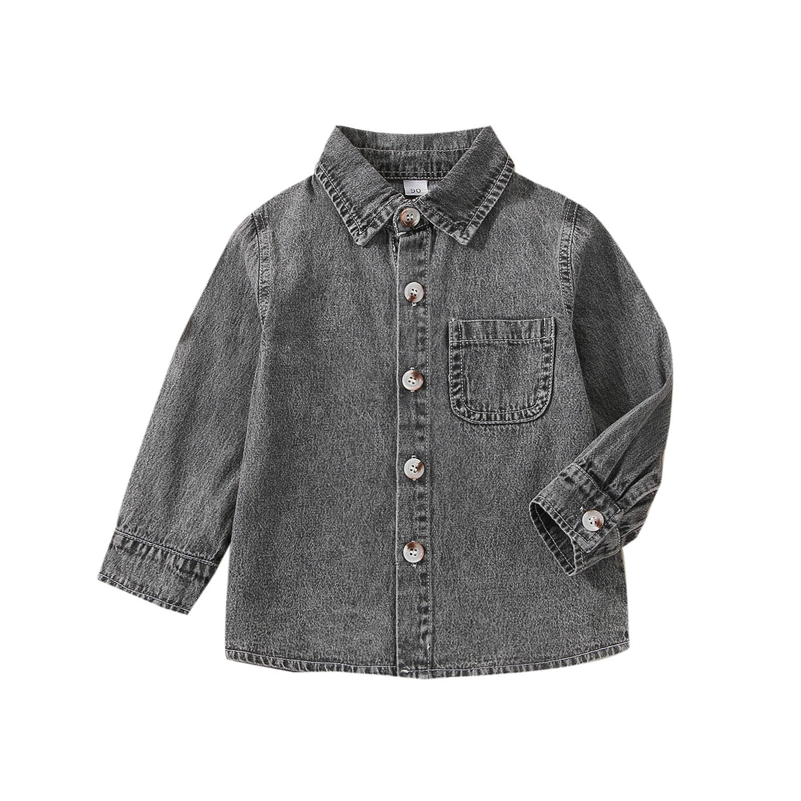 XXWXYD Toddler Boys Girls' Denim Button Down Shirt Long Sleeve ...