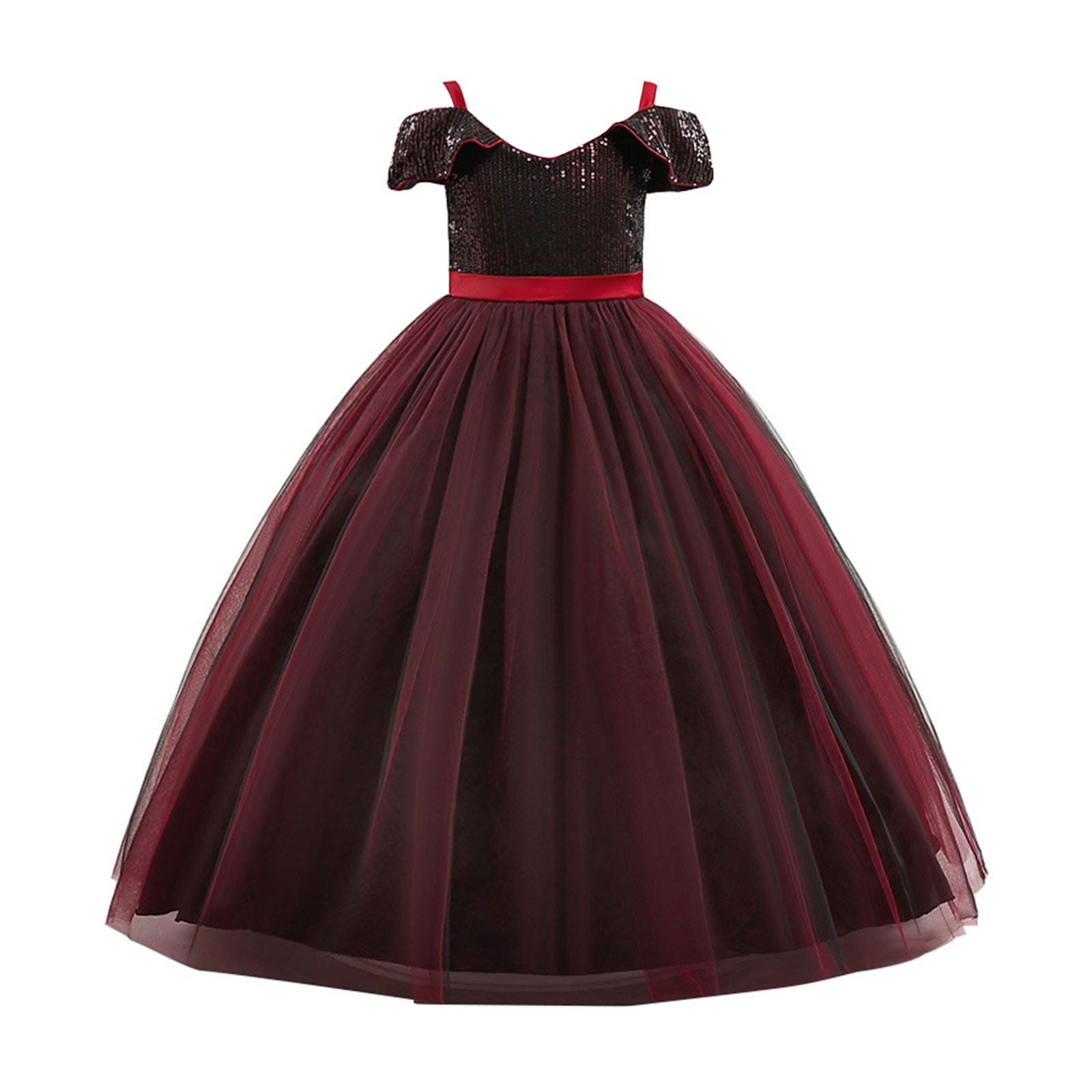 XXWXYD 𝖵intage Style Flower Girls Maxi Dress Sequin Tulle Lace for ...