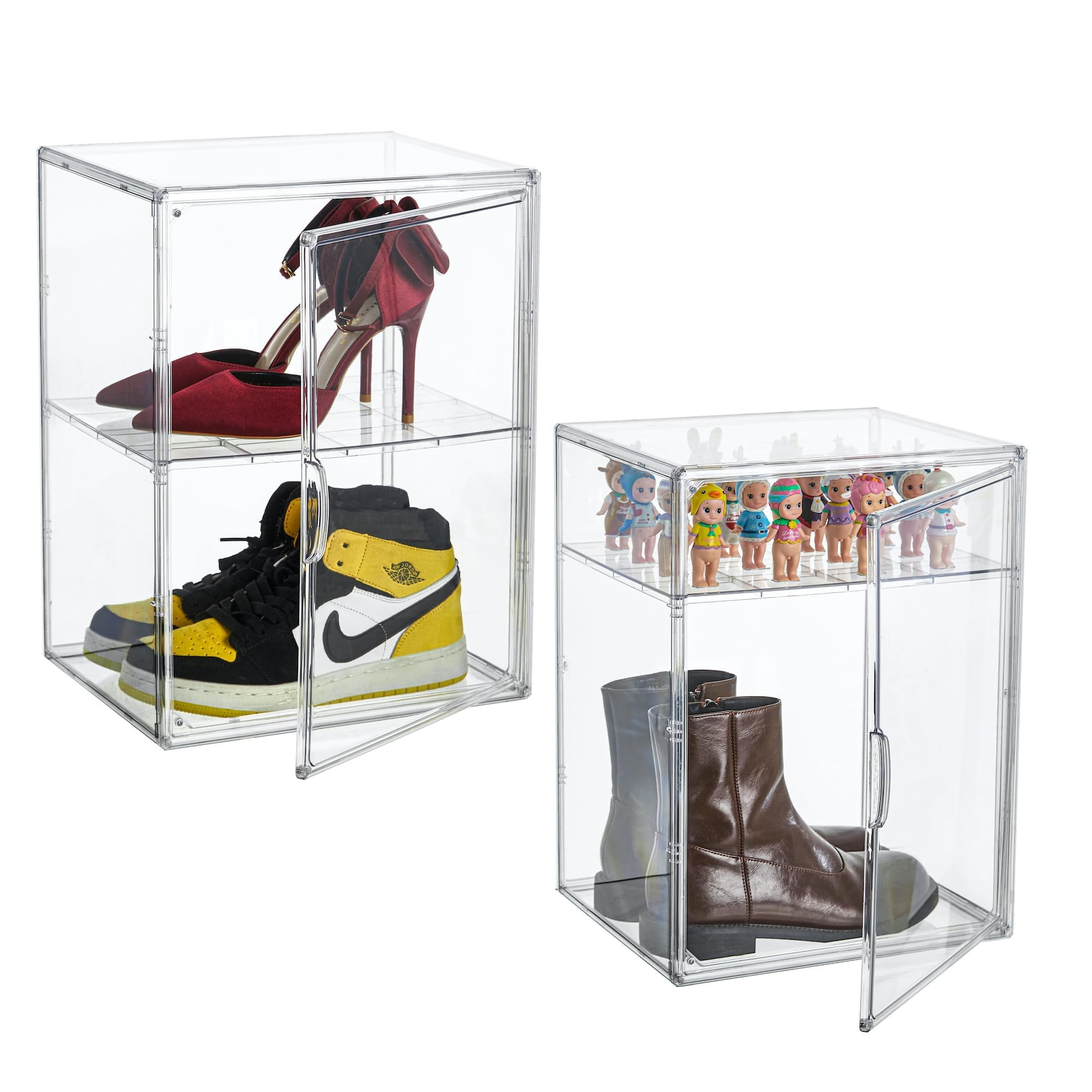 XXX-Large Clear Acrylic Display Case Boot Shoe Storage Boxes With An ...
