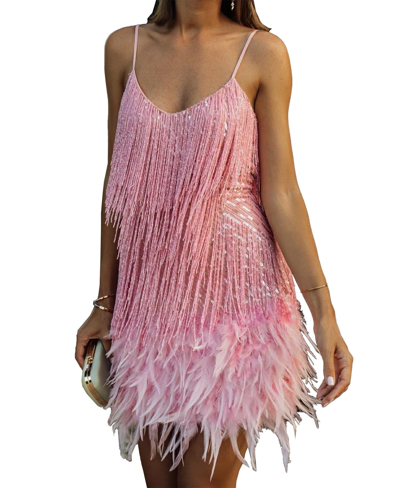 XXXITICAT Women’s Dresses Flapper Dresses 20s Gatsby with All-Over ...