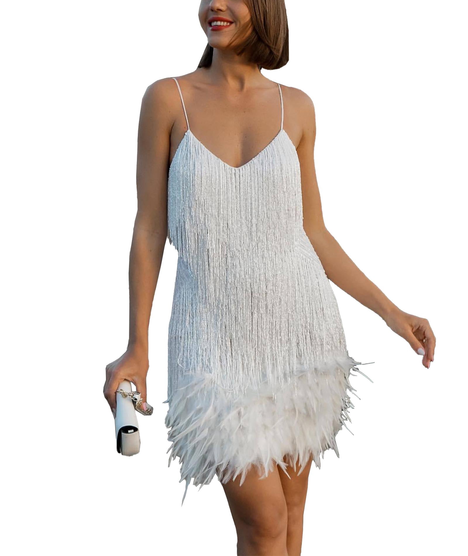 XXXITICAT Women’s Dresses Flapper Dresses 20s Gatsby with All-Over ...