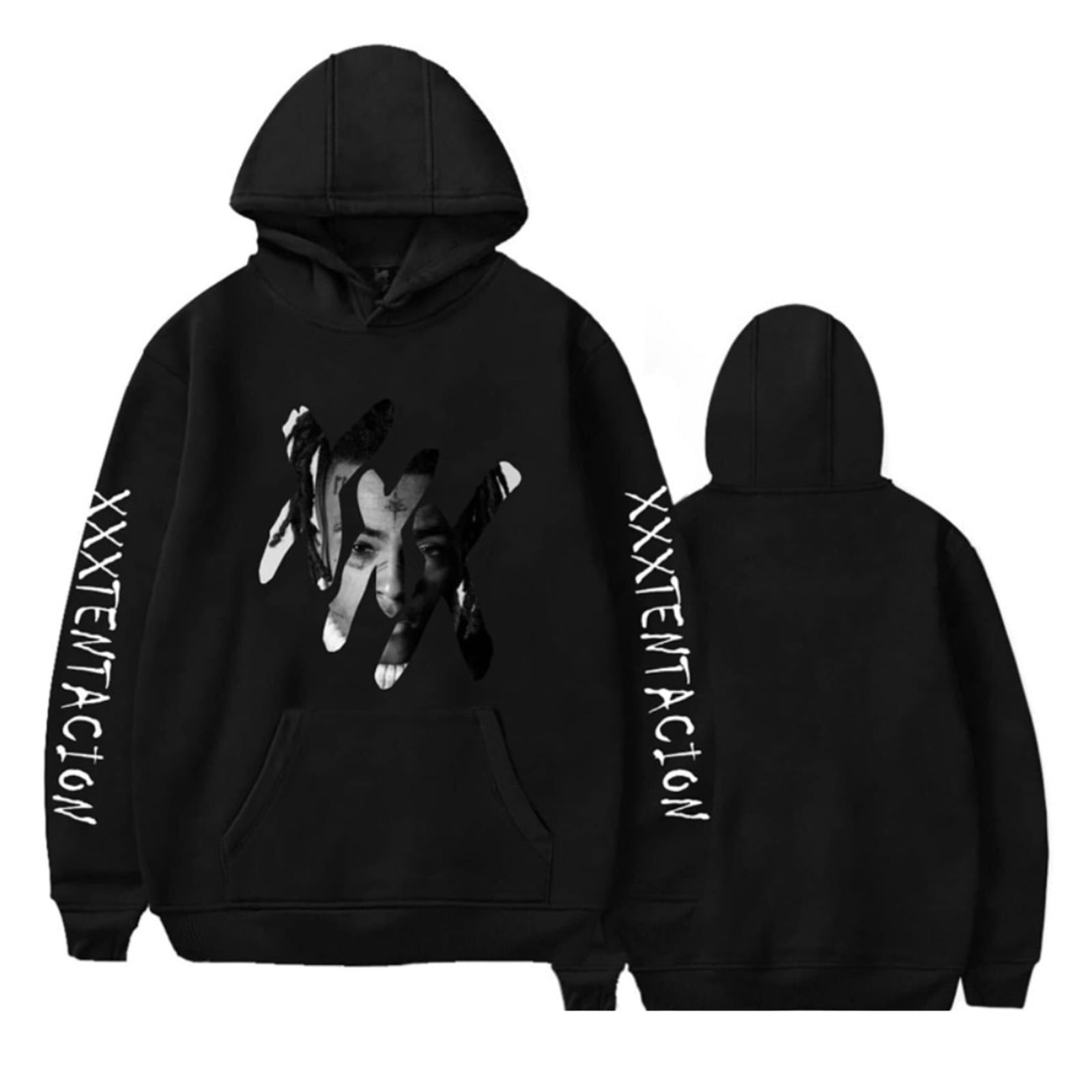 XXXTentacion Hoodie with Front and Back Prints Hip Hop Rapper ...