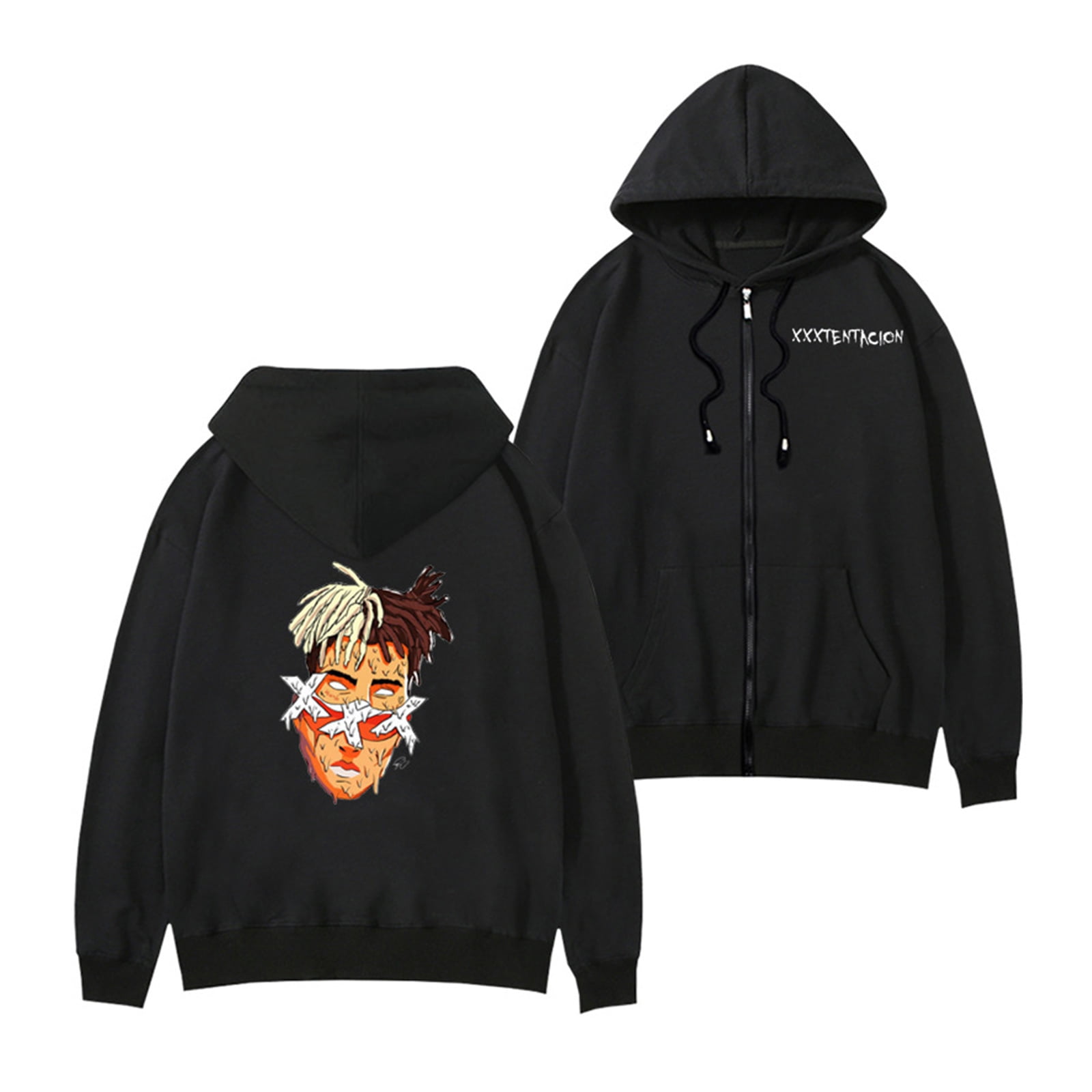 XXXTentacion Zip Hoodie Street Trend Retro Harajuku Zip Sweatshirt Pop ...