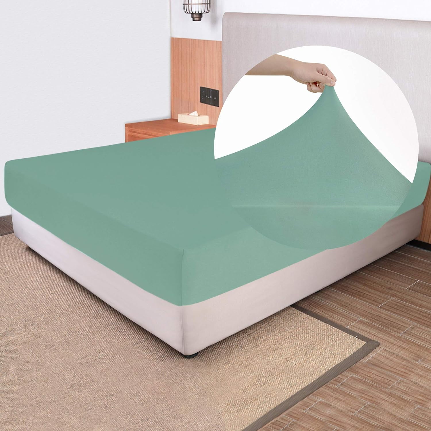 XXZH Soft Stretch King Size Fitted Sheet Only - Jersey Knit, 4-Way ...