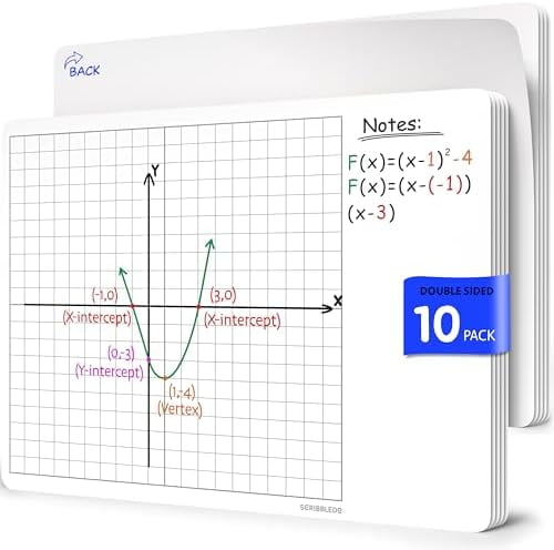 XY Graph Dry Erase Sheets 11”x14” Math Practice Small White Board Dry ...