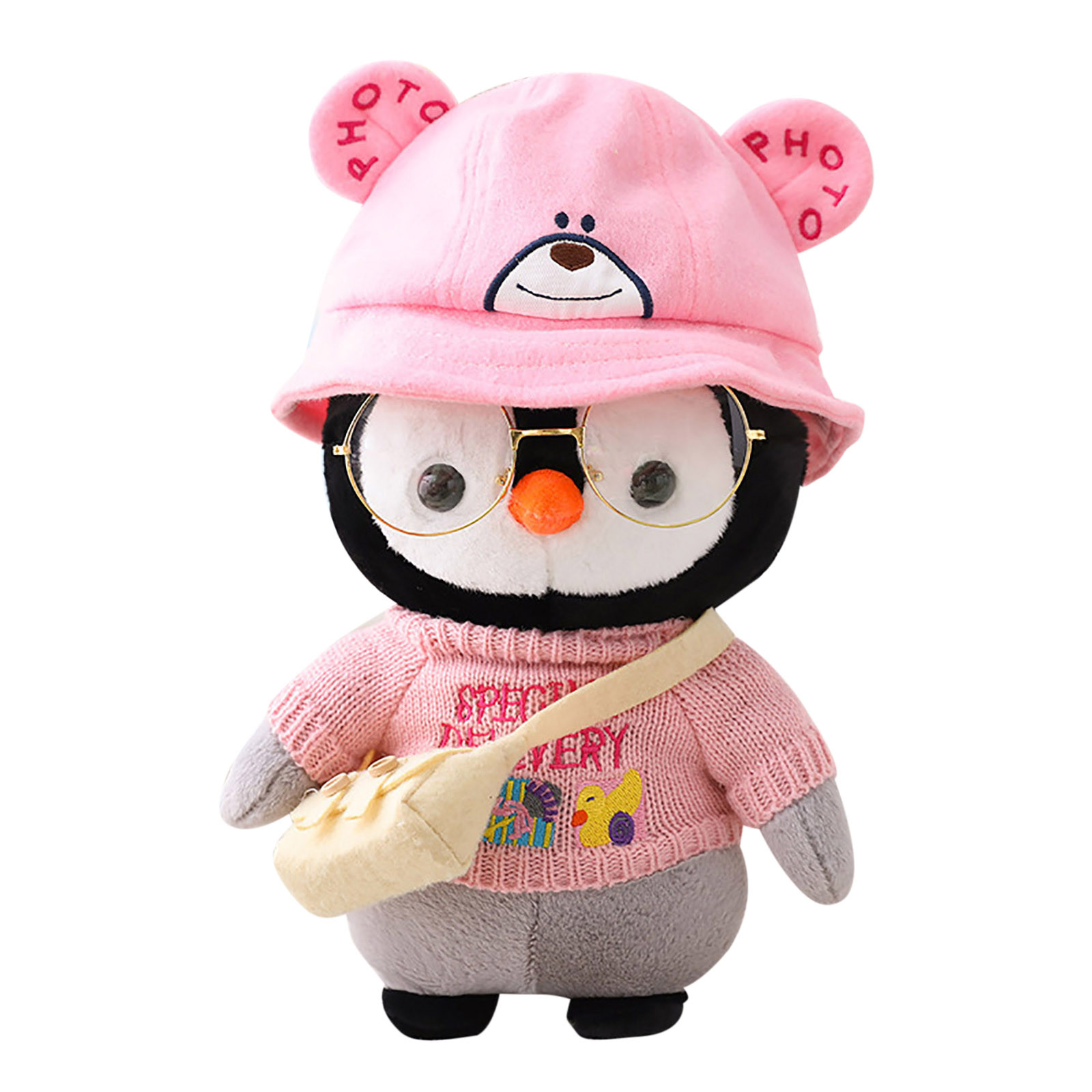 XY Trend Box Adorable Plush Penguin Toy with Glasses and Reindeer Hat ...