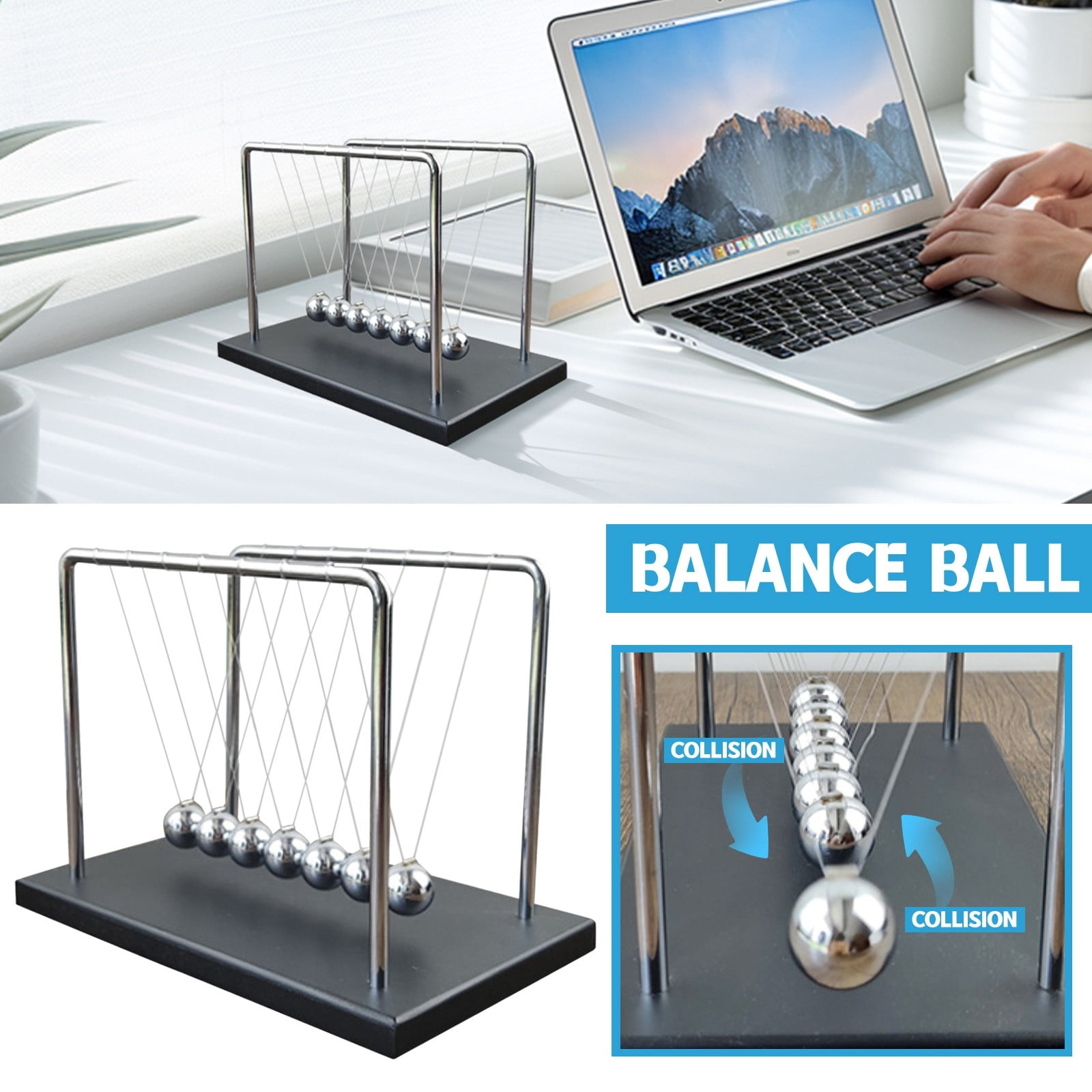 XY Trend Box Classic Newton's Cradle Balance Balls Pendulum Desk Toy ...