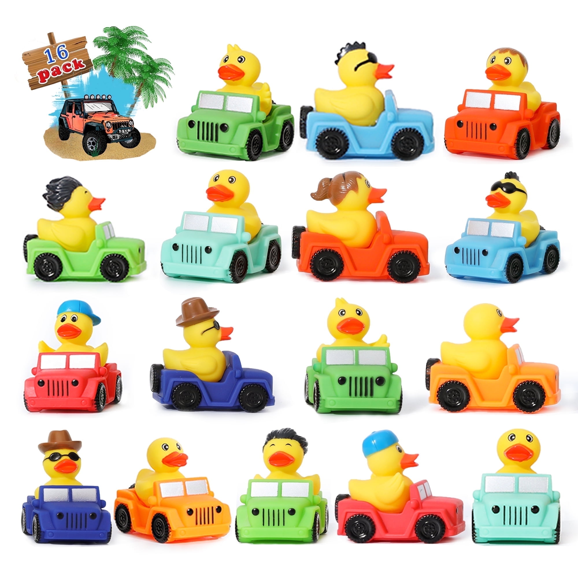 XY-WQ 16 pack Rubber Duck for Jeeps Ducking - 3" Bulk Floater Duck for ...
