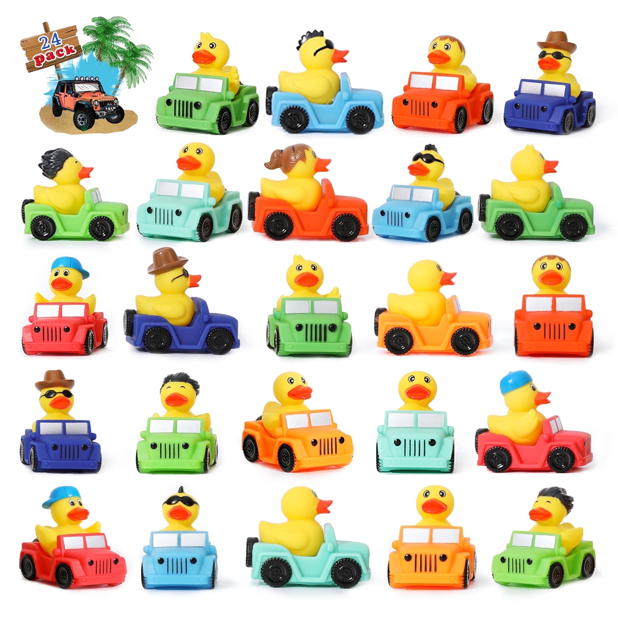XY-WQ 24 pack Rubber Duck for Jeeps Ducking - 3" Bulk Floater Duck for ...