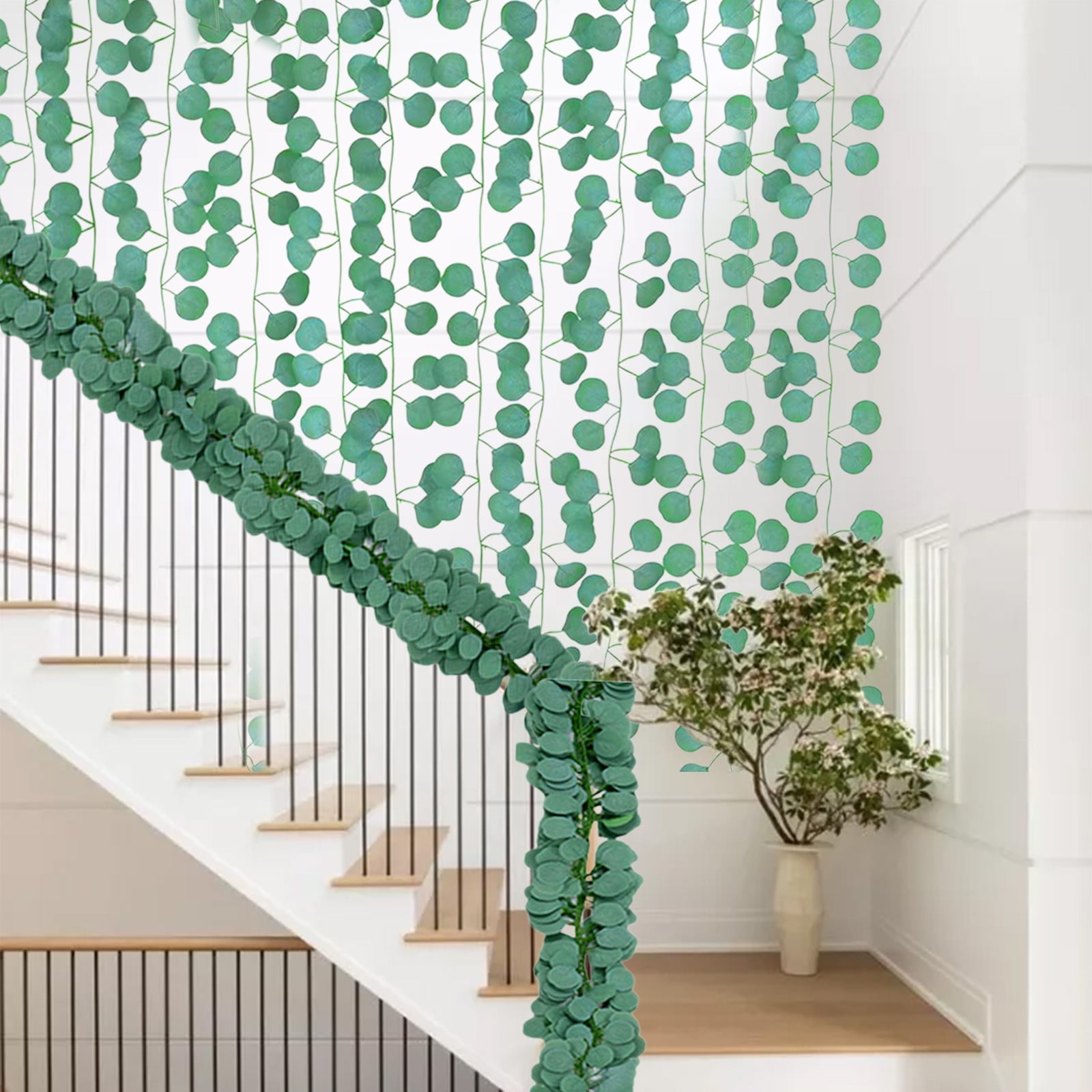 XYAIYT 12 Pack Artificial Radish Leaf Garland Simulation Rattan for ...