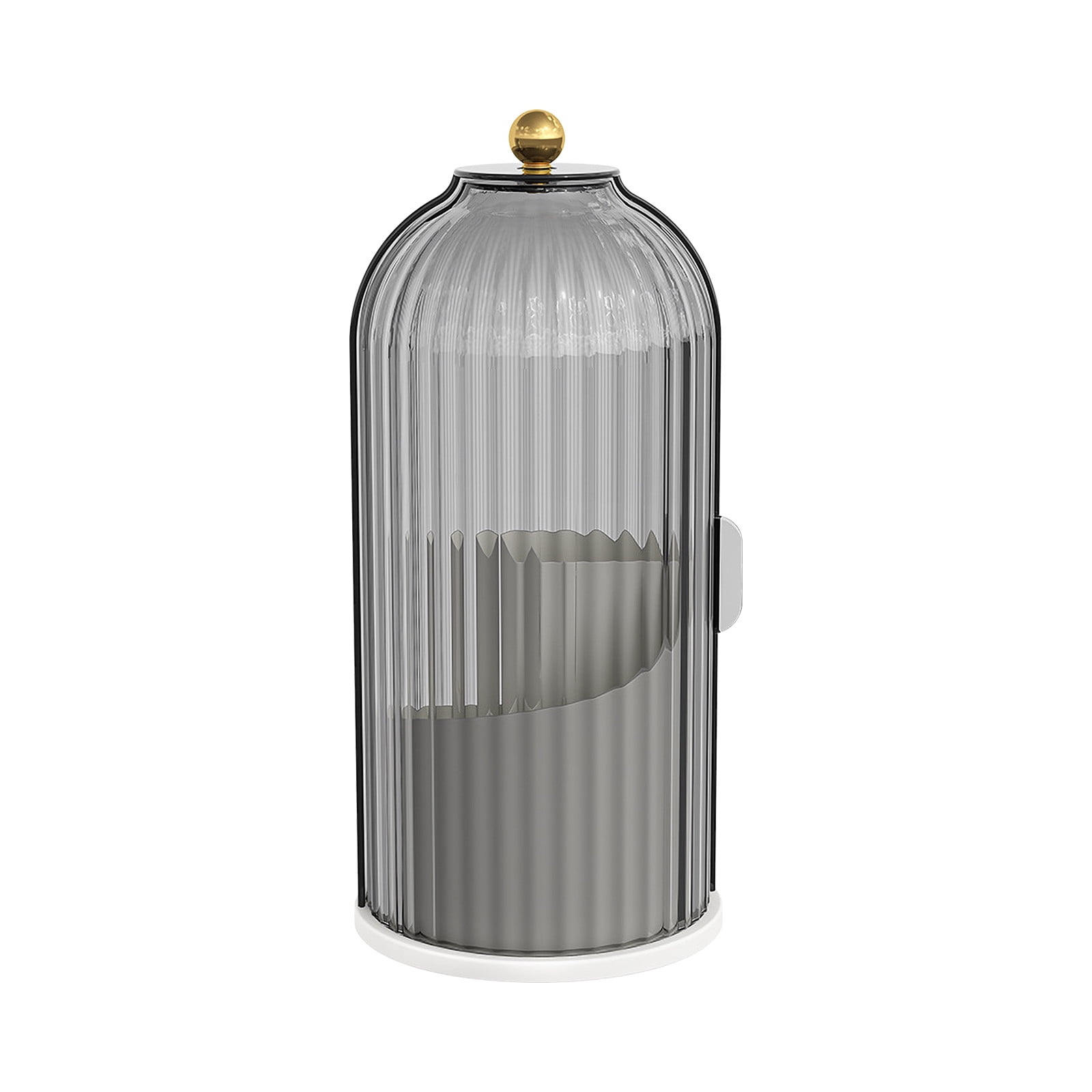 XYAIYT 360° Rotating Makeup Brush Organizer with Lid Waterproof Ash ...