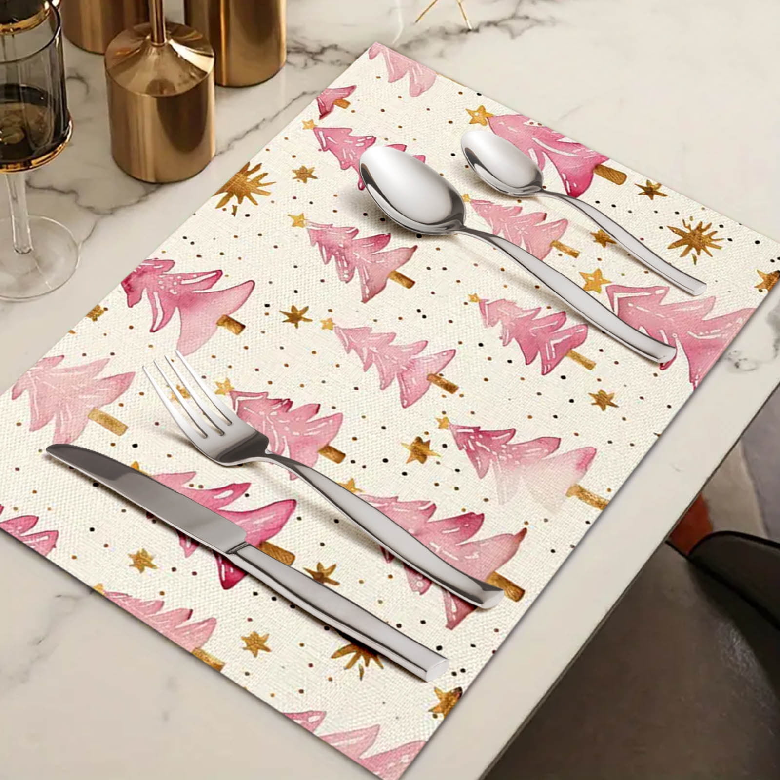 XYAIYT 4 Pack Christmas Placemat Table Mat Christmas Thanksgiving ...