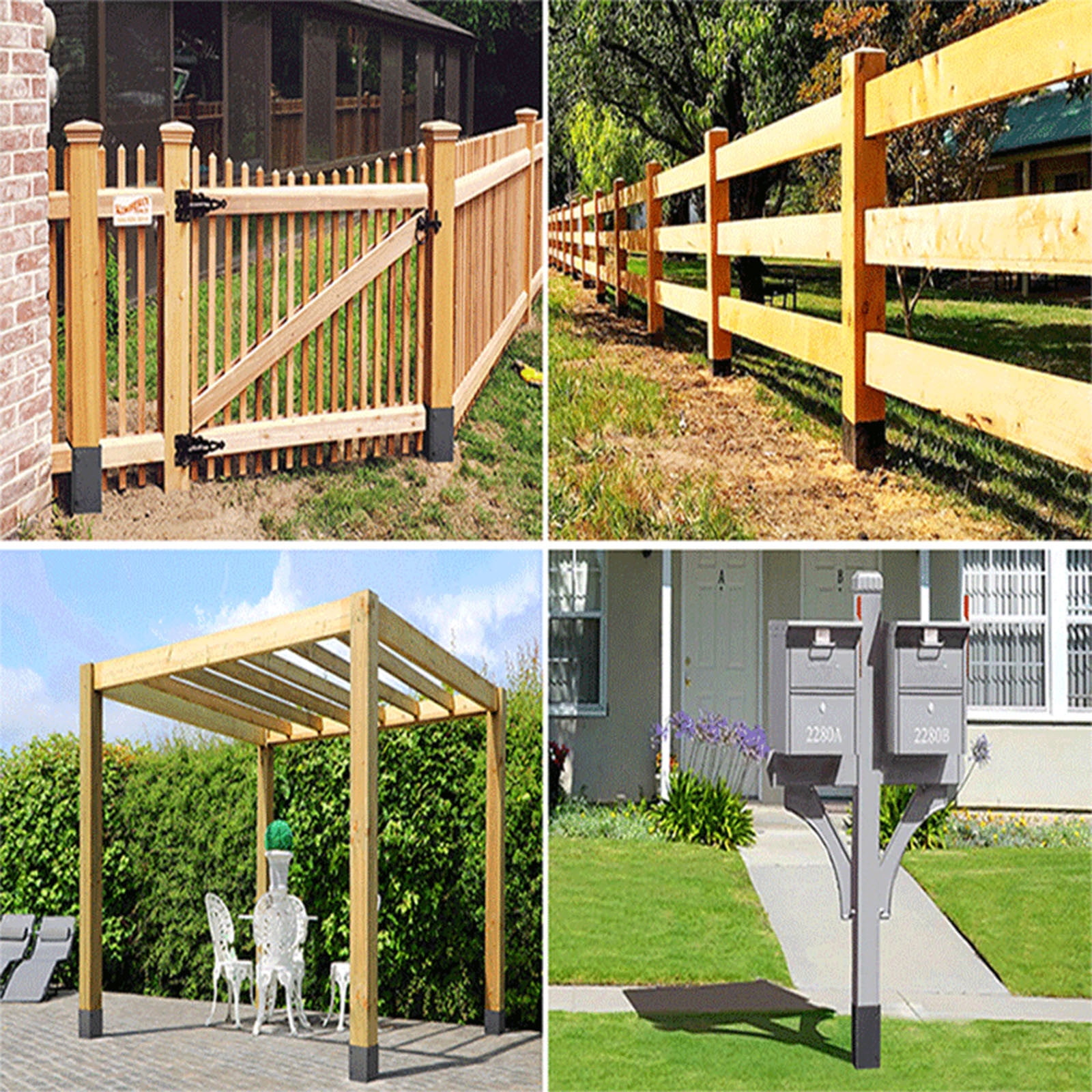 XYAIYT Adjustable Stainless Steel Column Protector Kit for Mailboxes ...