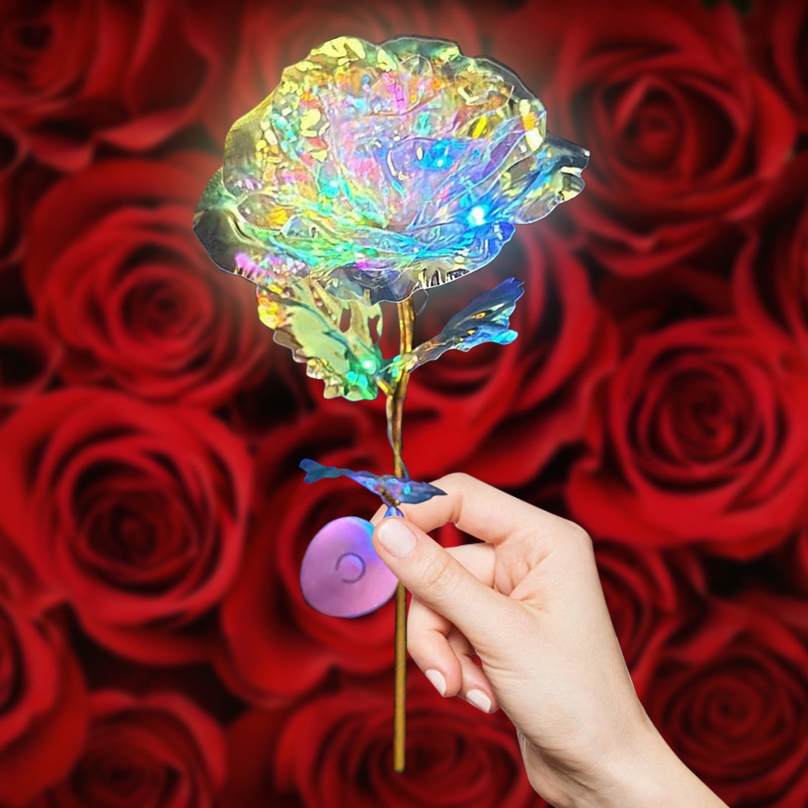 XYAIYT Artificial LED Rose Light Romantic Everlasting Flower with ...