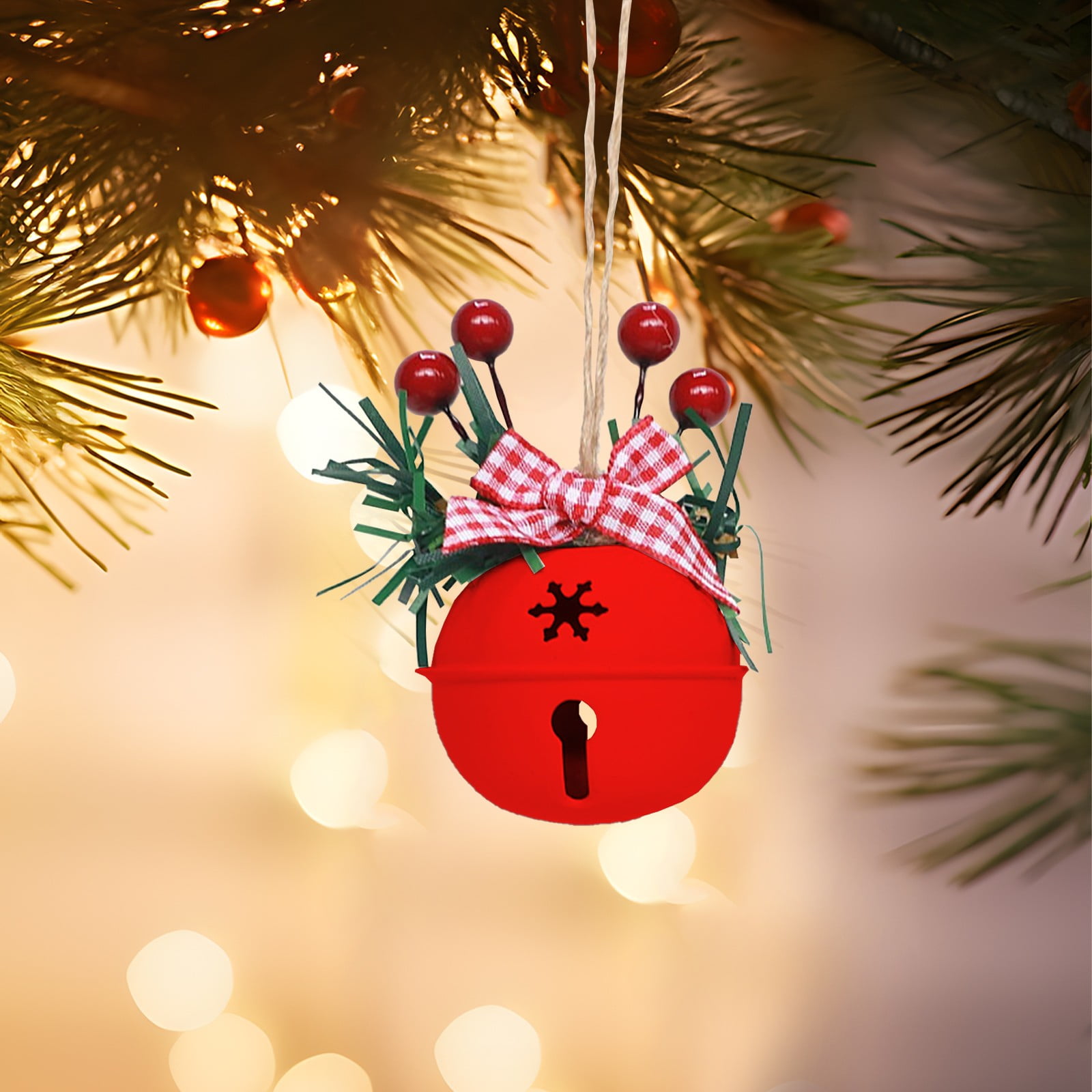 XYAIYT Christmas Ornaments Christmas Bells Snowflake Hanging Iron Bell ...