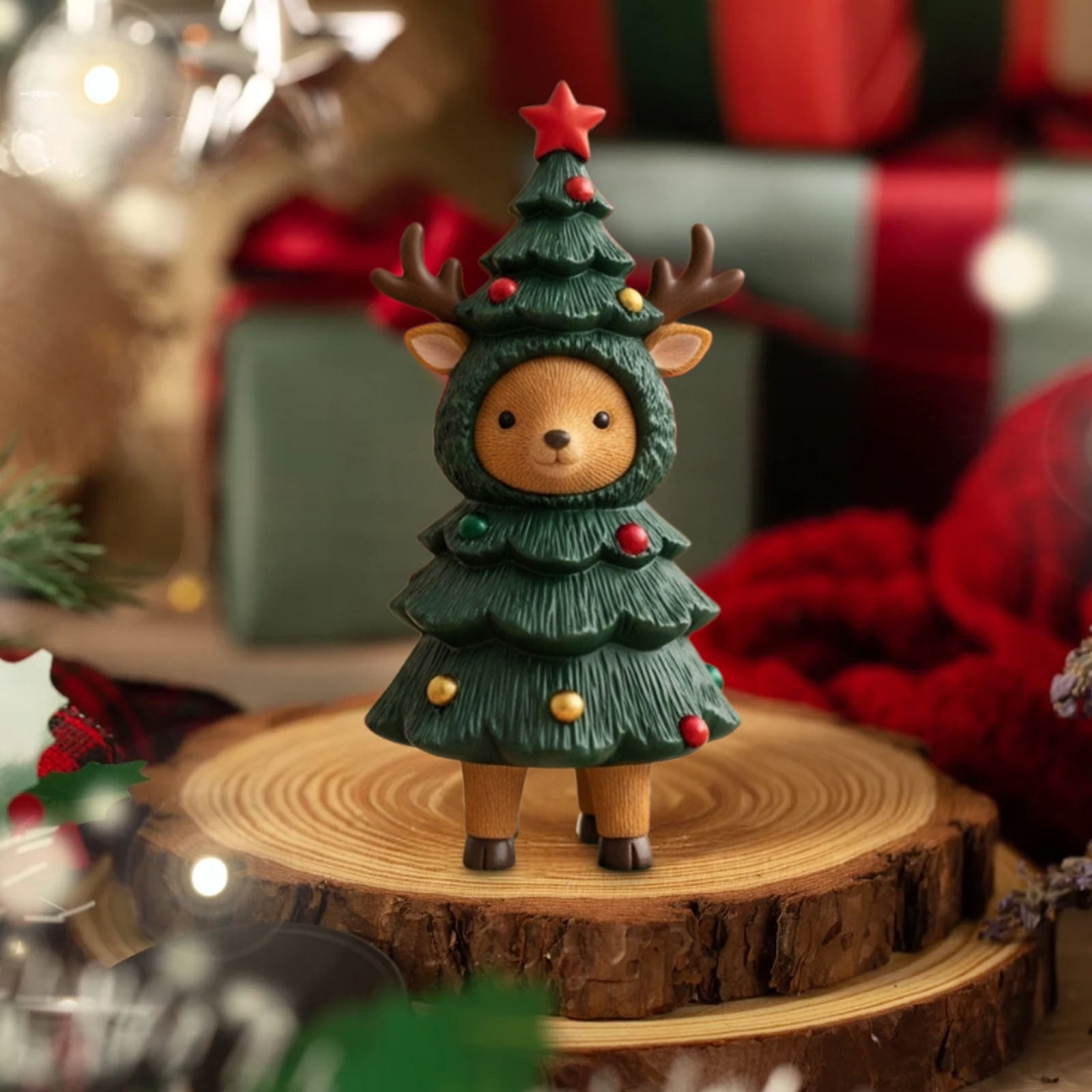 XYAIYT Christmas Tree Cute Animal Christmas Tree Figurine Resin ...