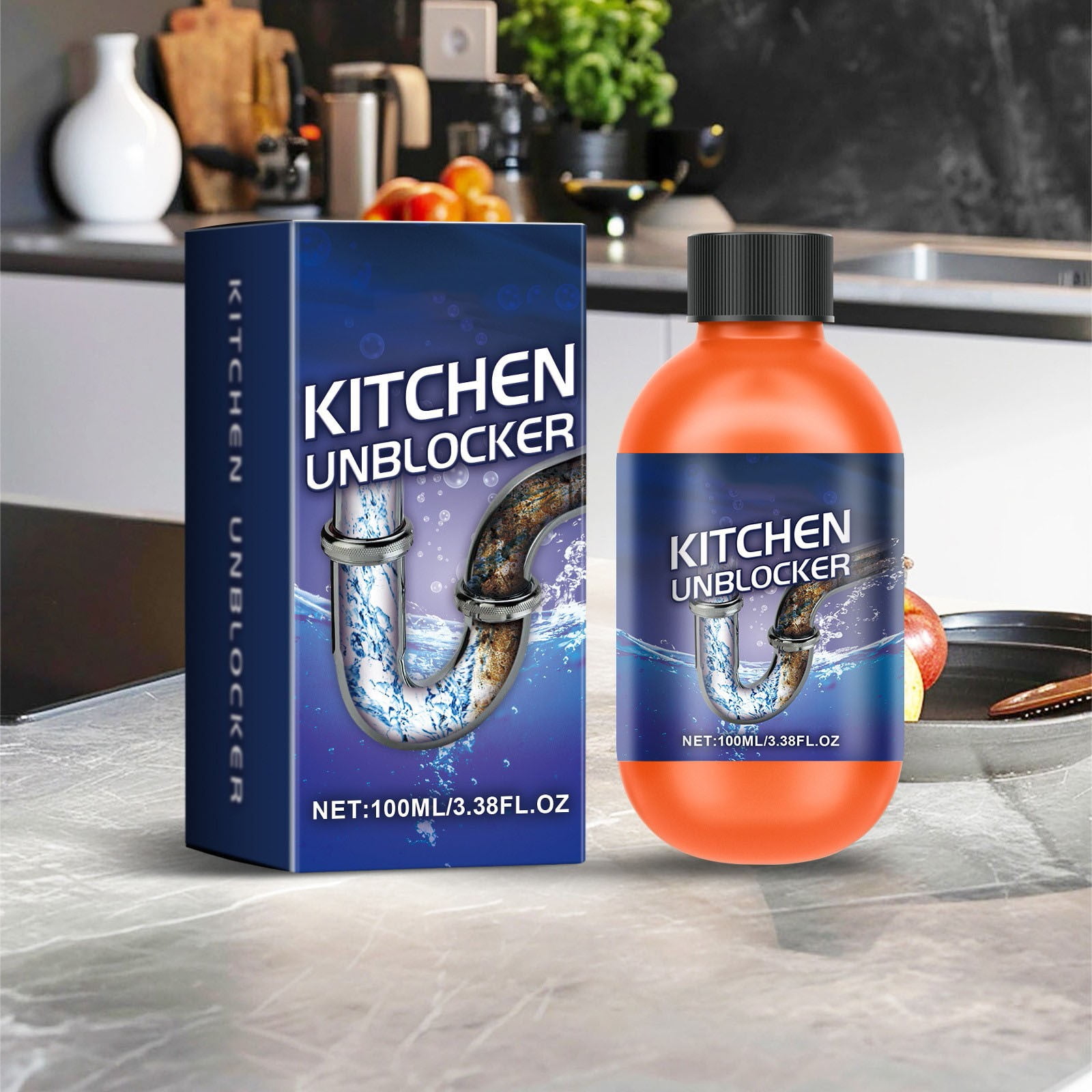 XYAIYT Drainage 3.4 Fluid Ounces Cleaner Powerful Unblocker for Kitchen ...