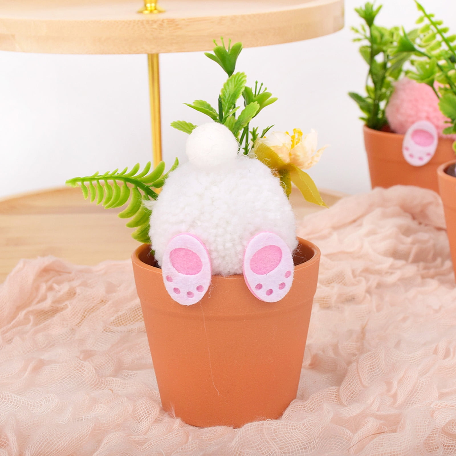 XYAIYT Easter Bunny Mini Planter with Tray-Adorable Spring Home Decor ...