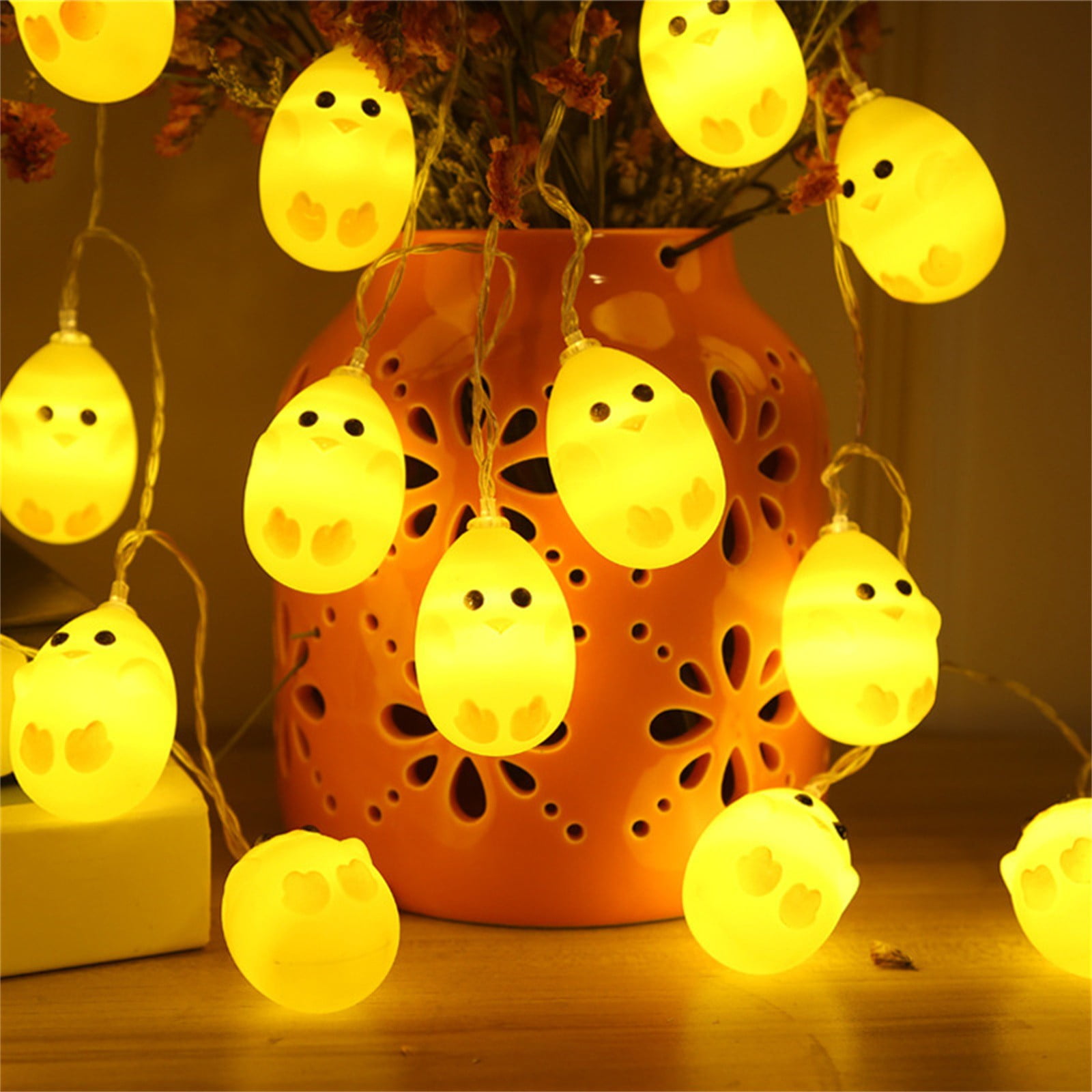 XYAIYT Easter LED Hatching Chicken String Lights-USB Battery Operated ...