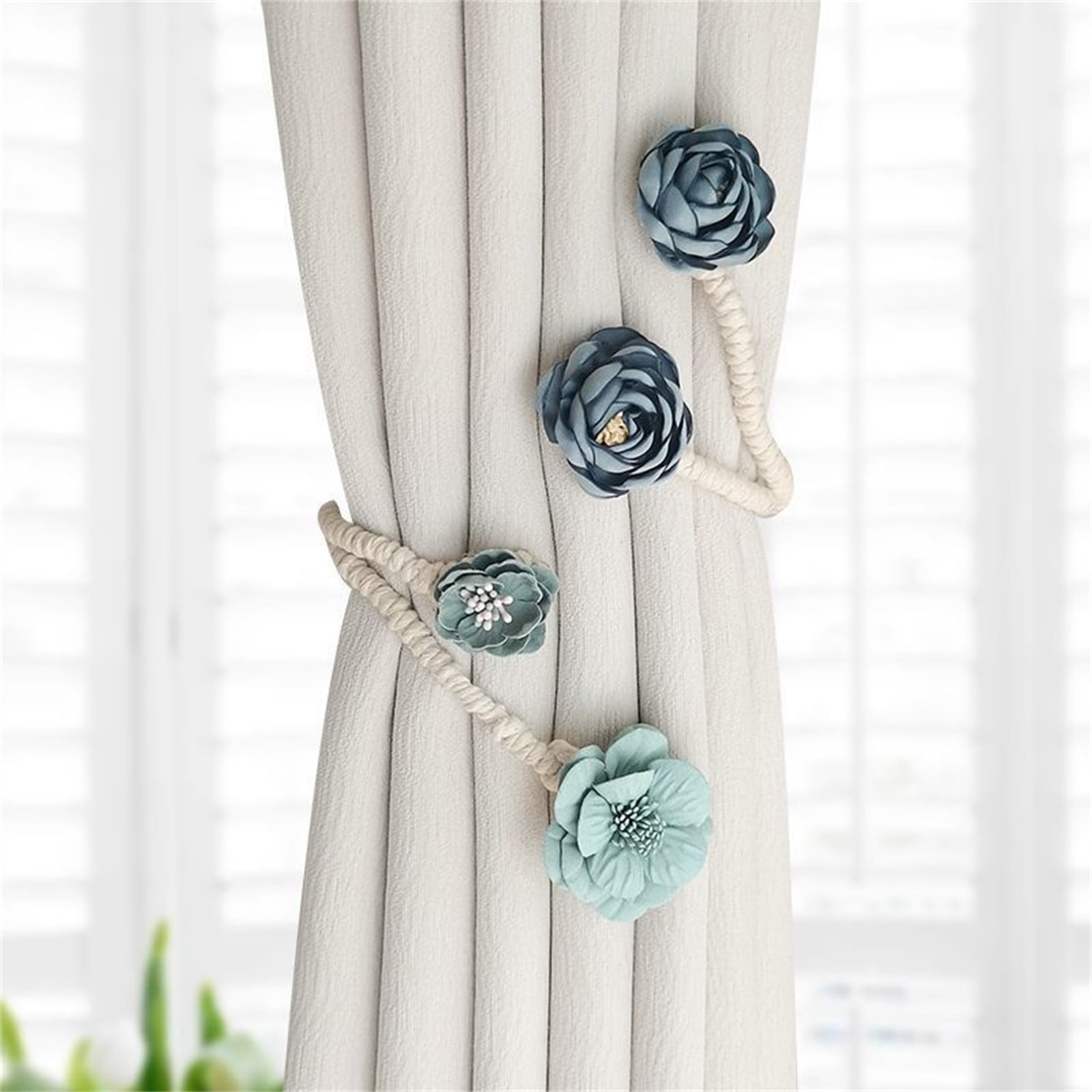 XYAIYT Floral Curtain Tiebacks,Vintage Curtain Buckles for Living Room ...