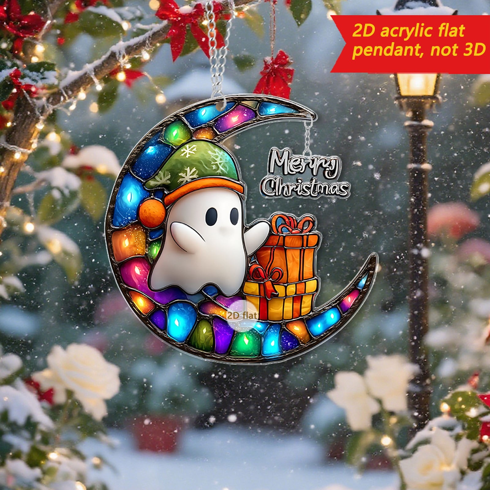 XYAIYT Halloween Decorations Little Ghost Reading 2D Acrylic Decoration ...