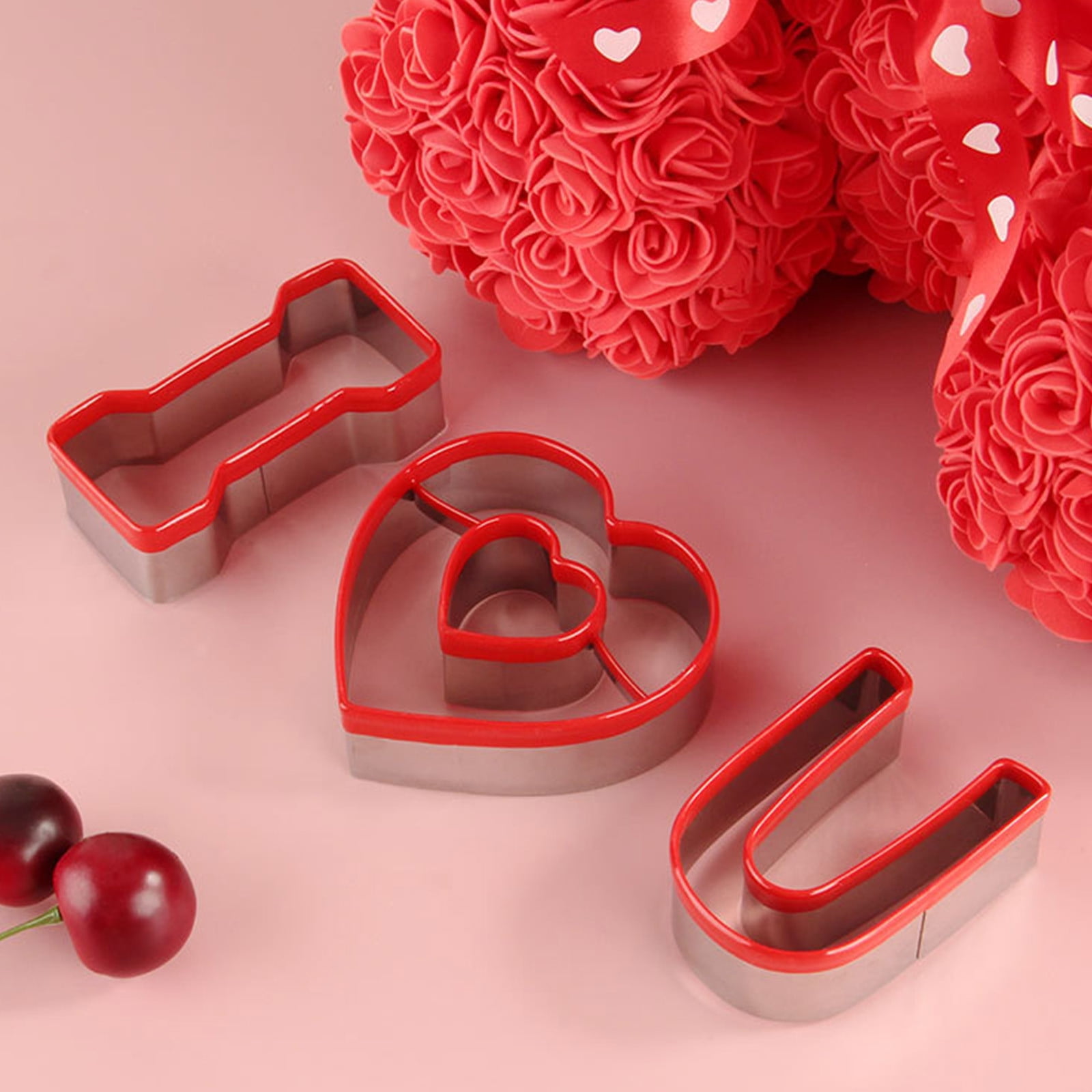 XYAIYT Heart Shaped Cookie Molds Set,Valentine's Day Baking Tools for ...