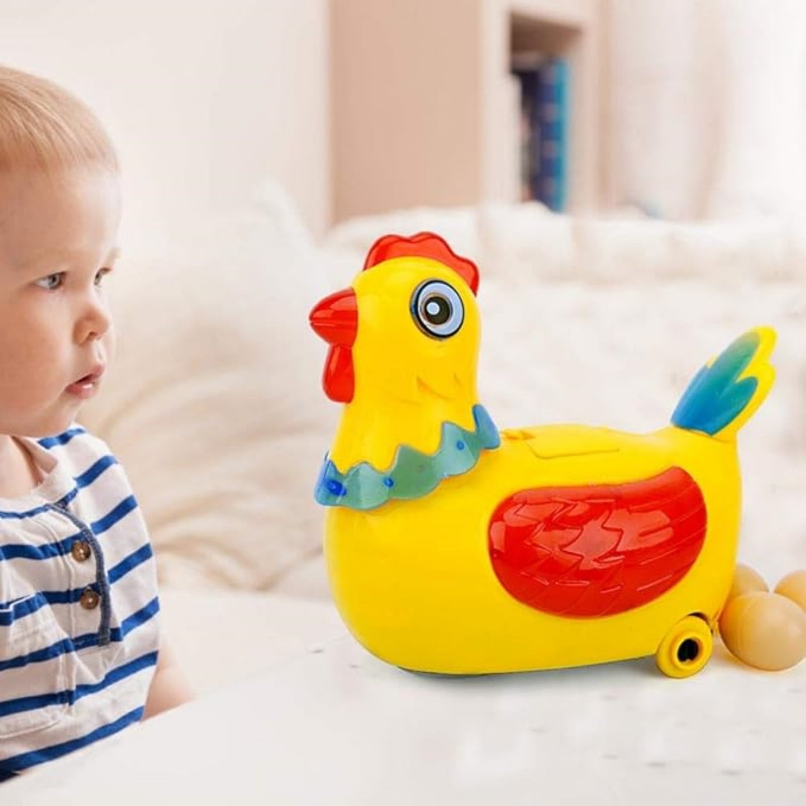 XYAIYT Interactive Rooster Laying Eggs Singing Toy Educational Puzzle ...