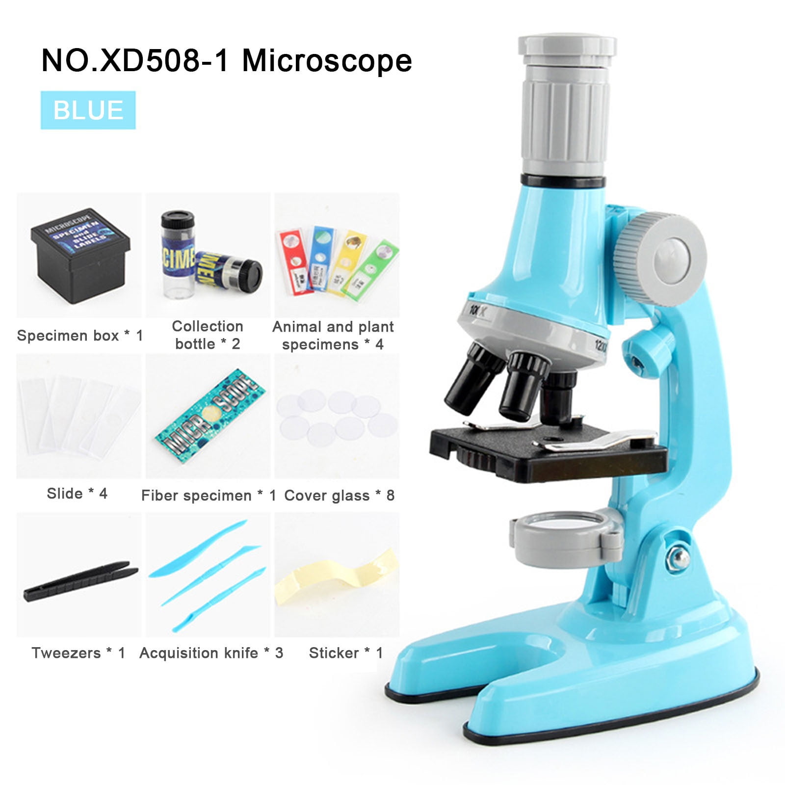 XYAIYT Kids Educational Microscope Kit with 100X 600X 1200X ...