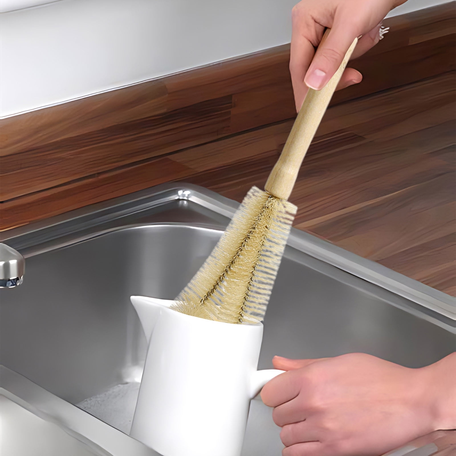 XYAIYT L Shaped Wooden Handle Brush Multi Cleaner for Buckets,Pots ...