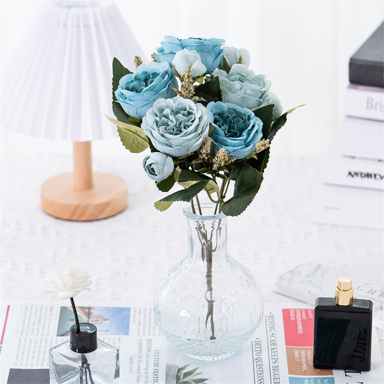 XYAIYT Lifelike Peony Simulation Flower Bouquet for Weddings Home Hotel ...