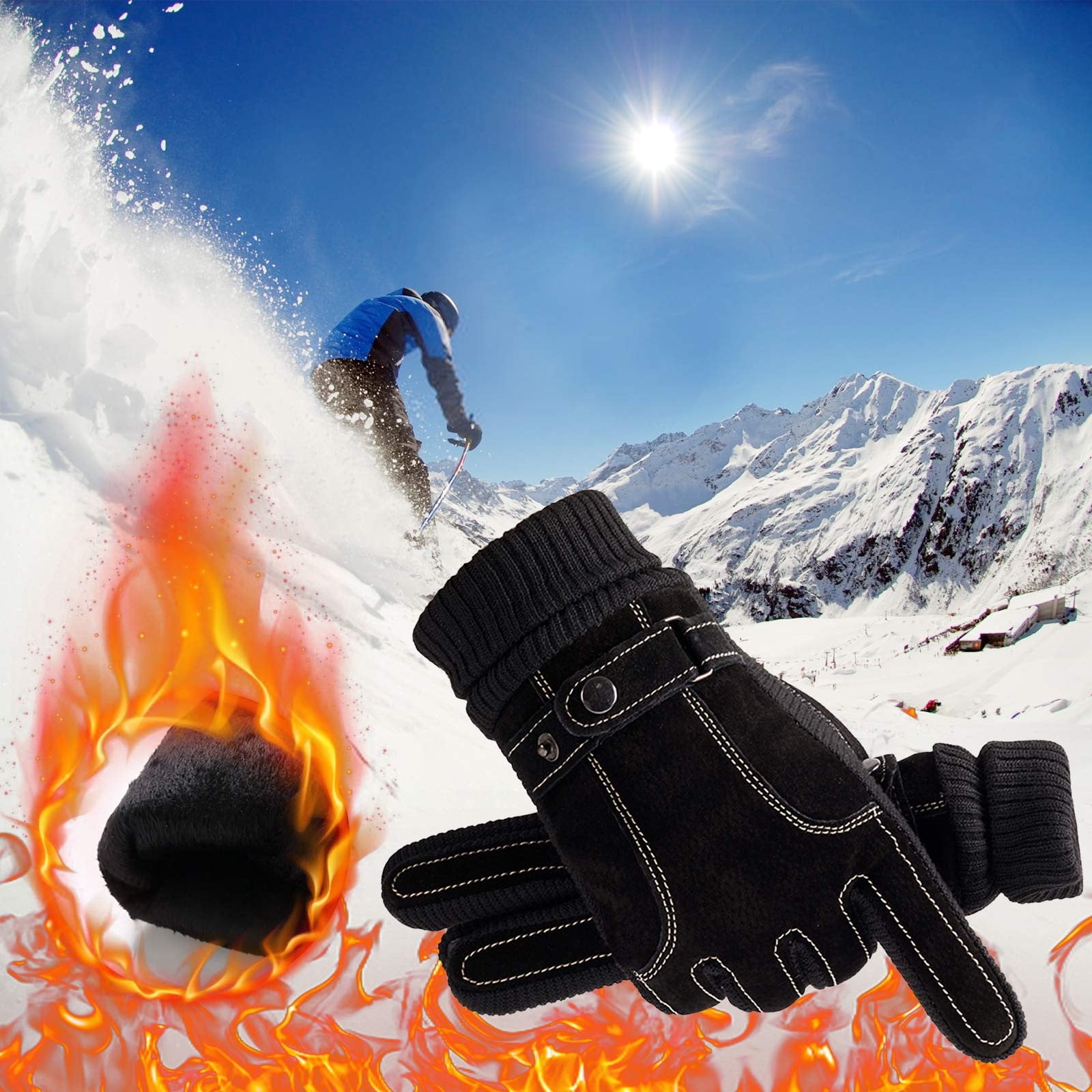 XYAIYT Men's Touchscreen Winter Running Cycling Gloves Waterproof ...