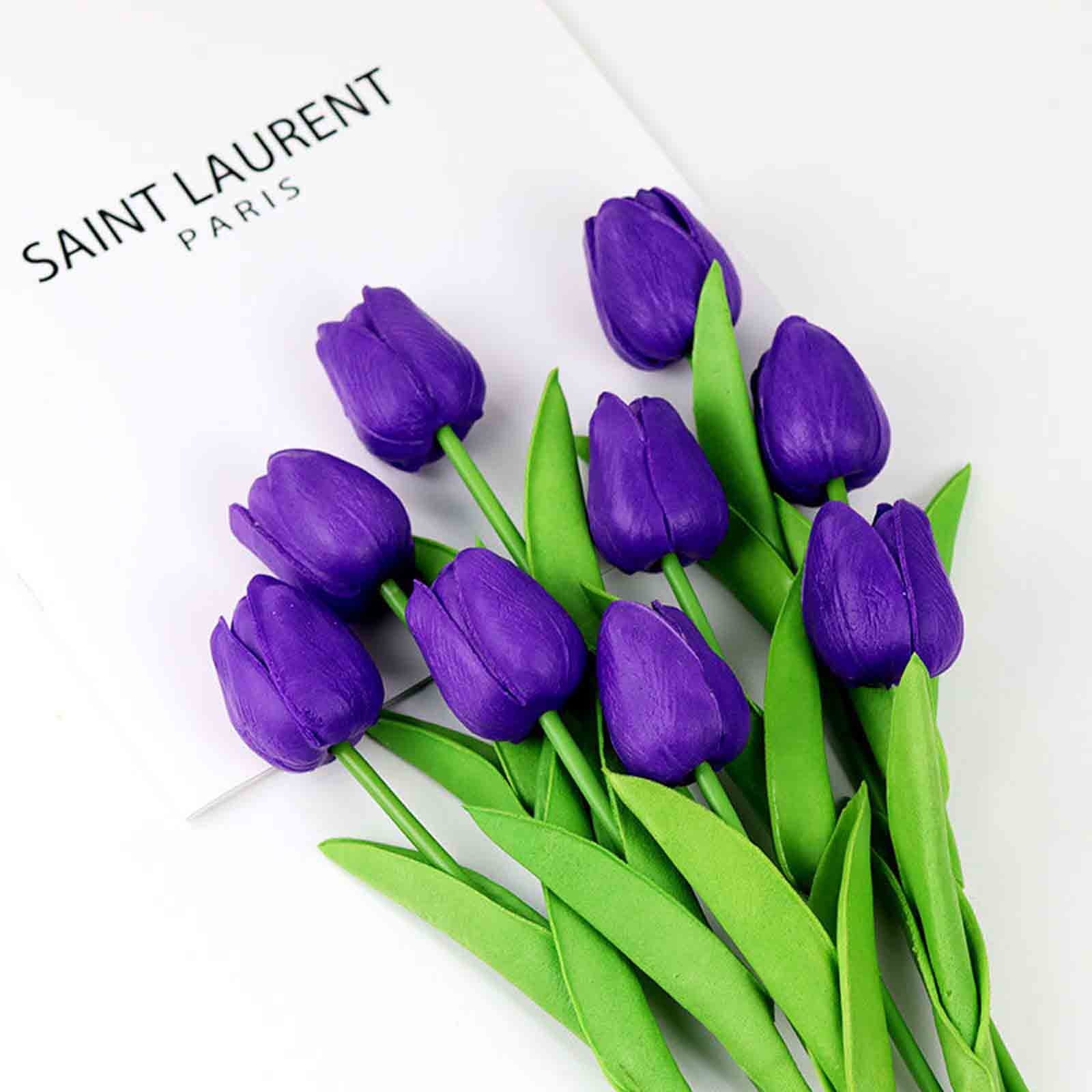 XYAIYT Mini Tulips Simulation Flowers Scandinavian Style Fake Plants ...