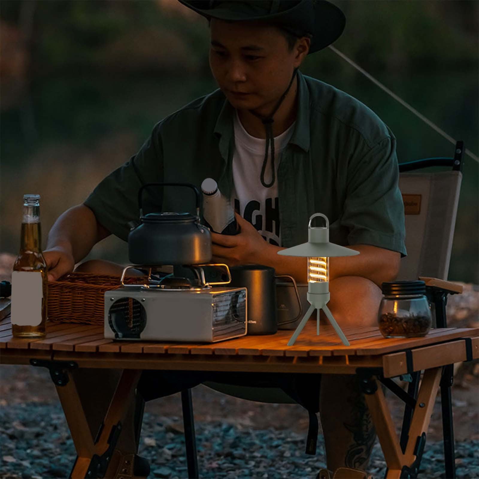 XYAIYT Portable LED Rechargeable Camping Lantern with Lampshade and ...