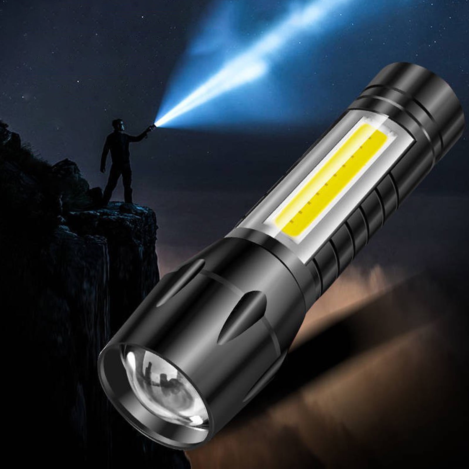 XYAIYT Rechargeable LED Flashlight with Powerful Brightness,USB ...